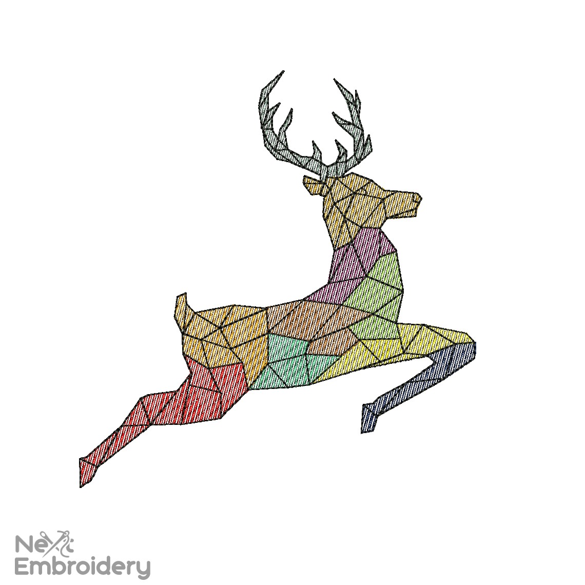 Triangle deer Embroidery Design, Minimalist Machine Embroide | Inspire ...