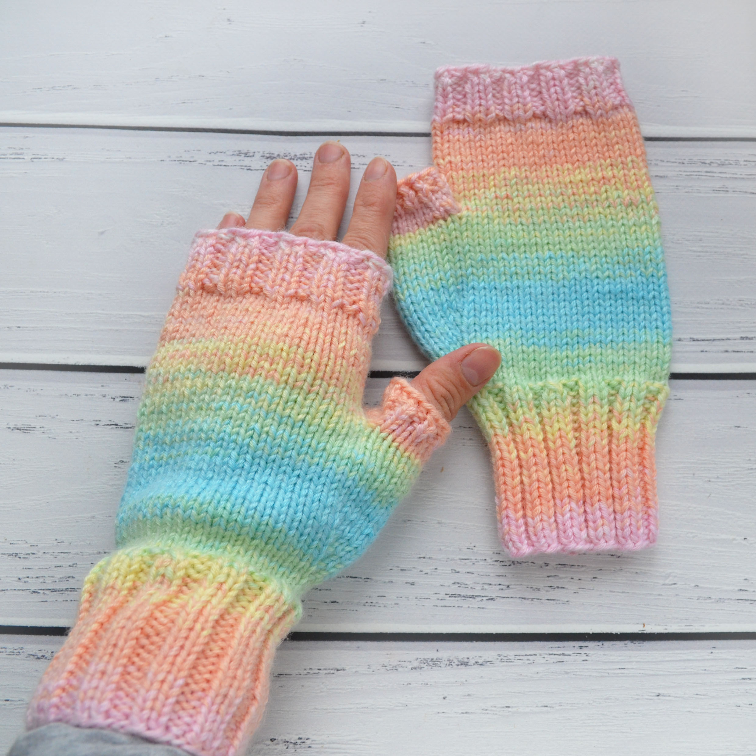 Colorful Wool Finger less Gloves for women | Inspire Uplift