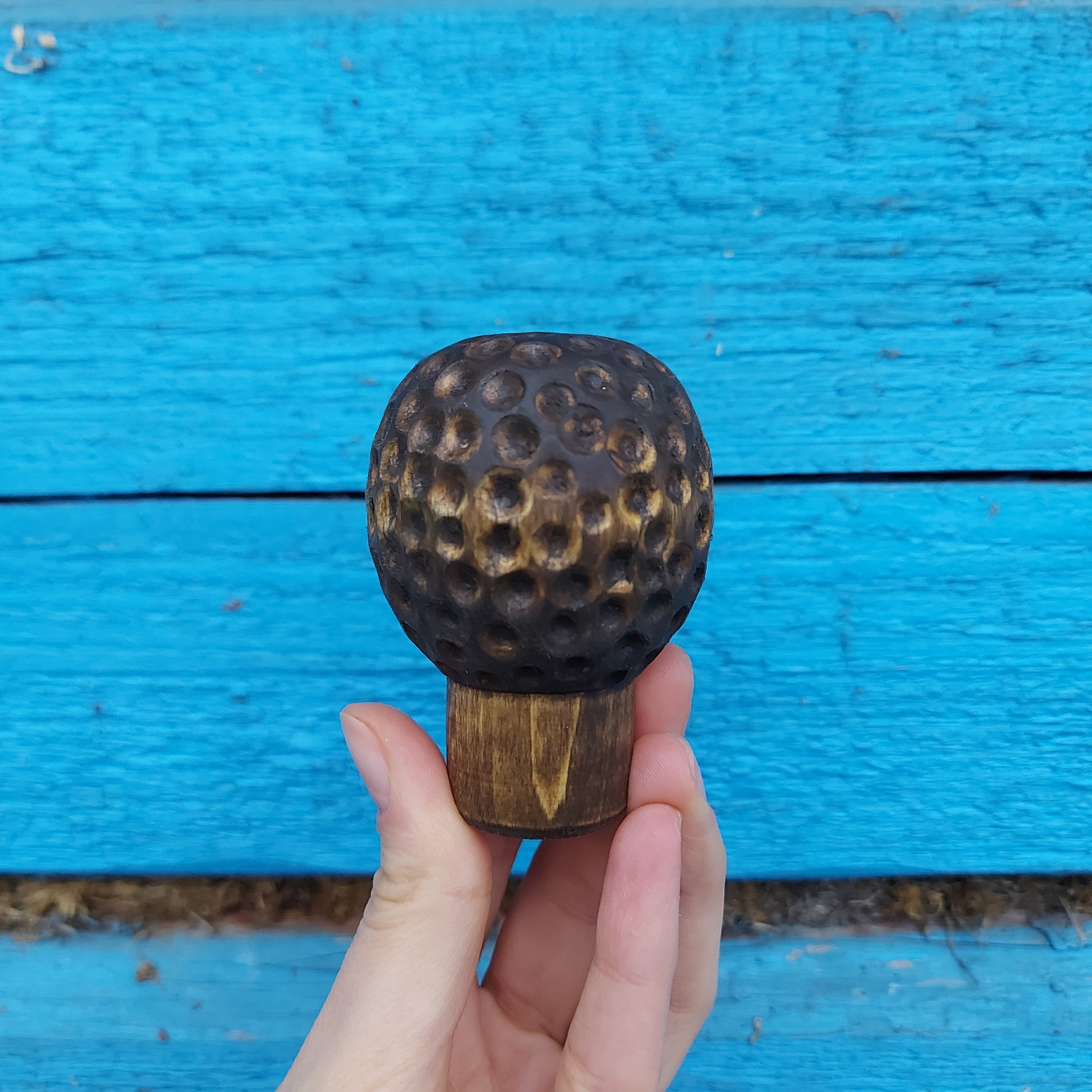 Wood car gear stick/shift knob shaped as a golf ball. | Inspire Uplift