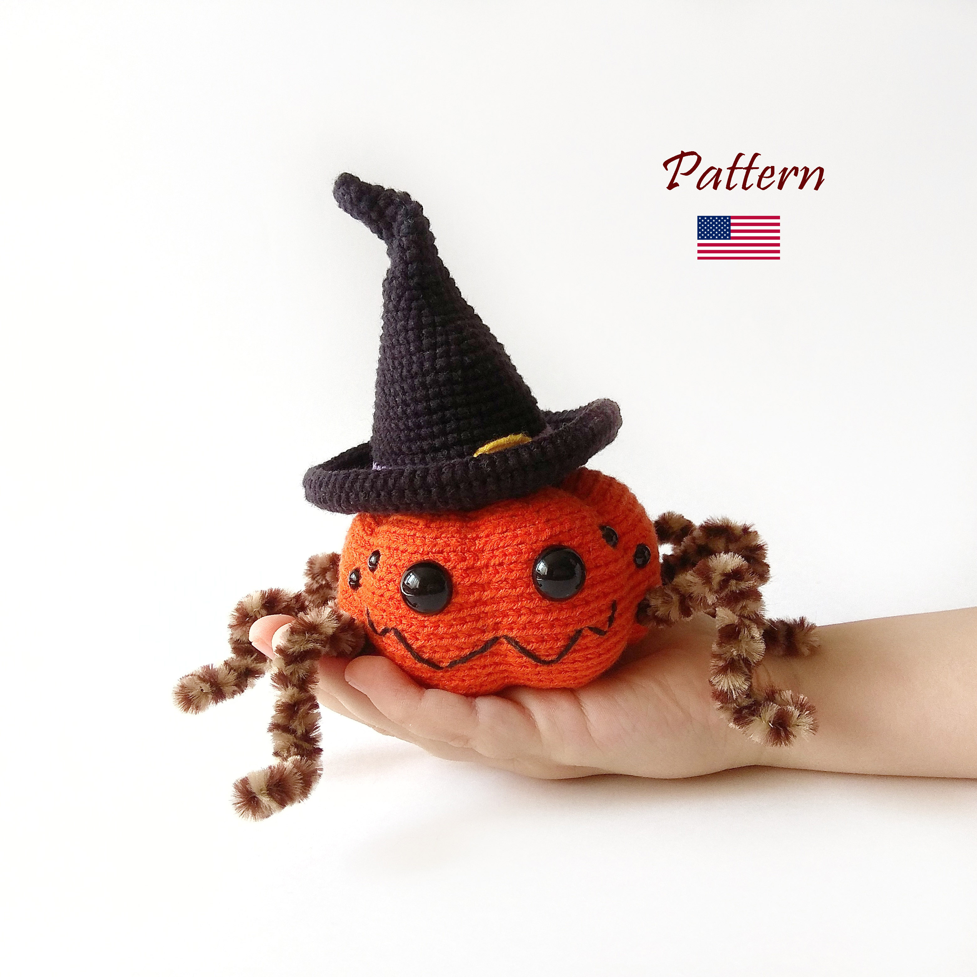 Cute spider pattern Amigurumi crochet pumpkin Spider pattern | Inspire ...