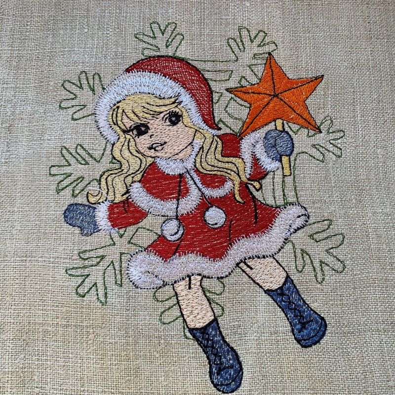Snow Girl embroidery design Christmas winter pattern DIGITAL | Inspire ...