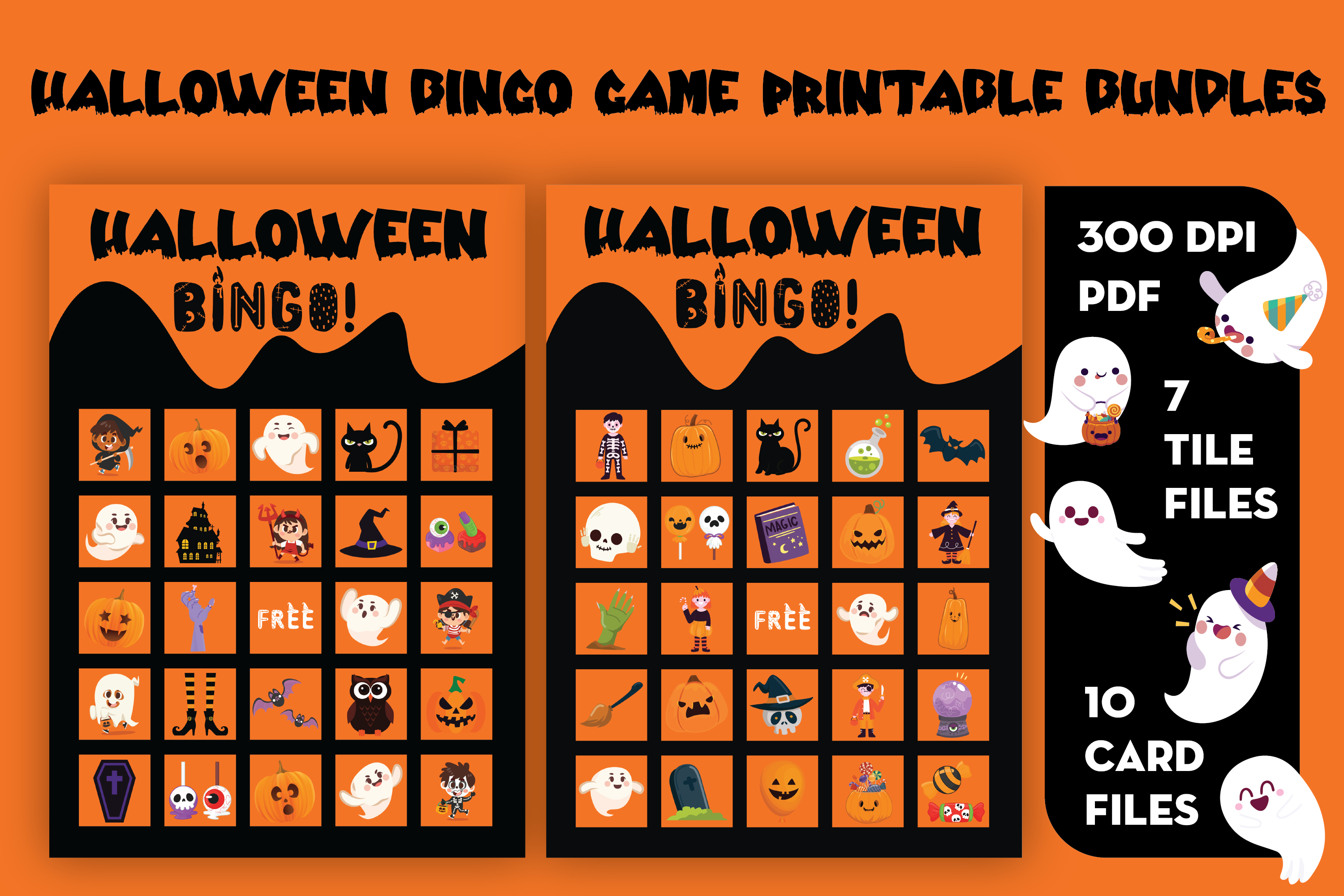 Halloween bingo game printable bundles - Inspire Uplift