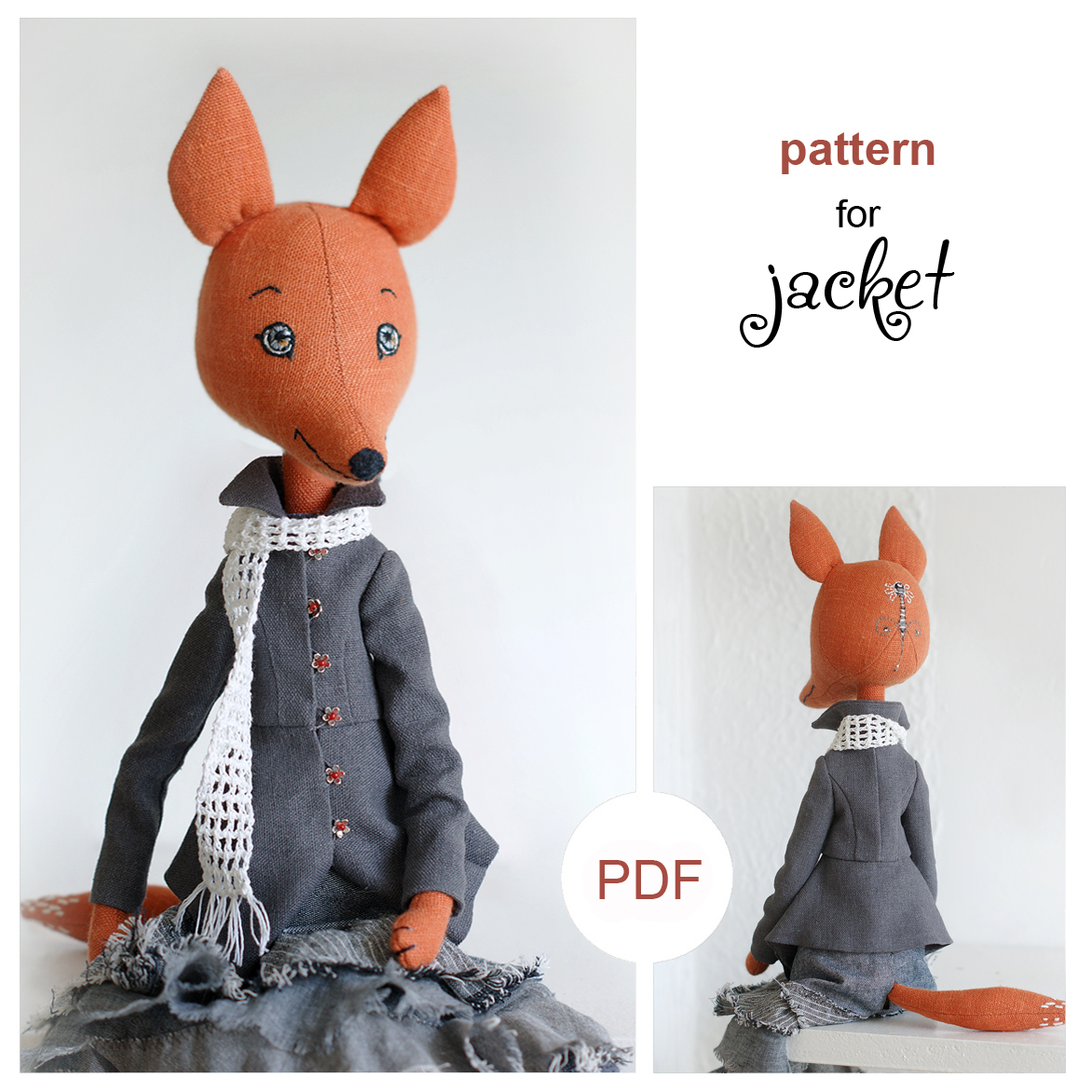 Doll clothes pattern: jacket for doll fox - Inspire Uplift