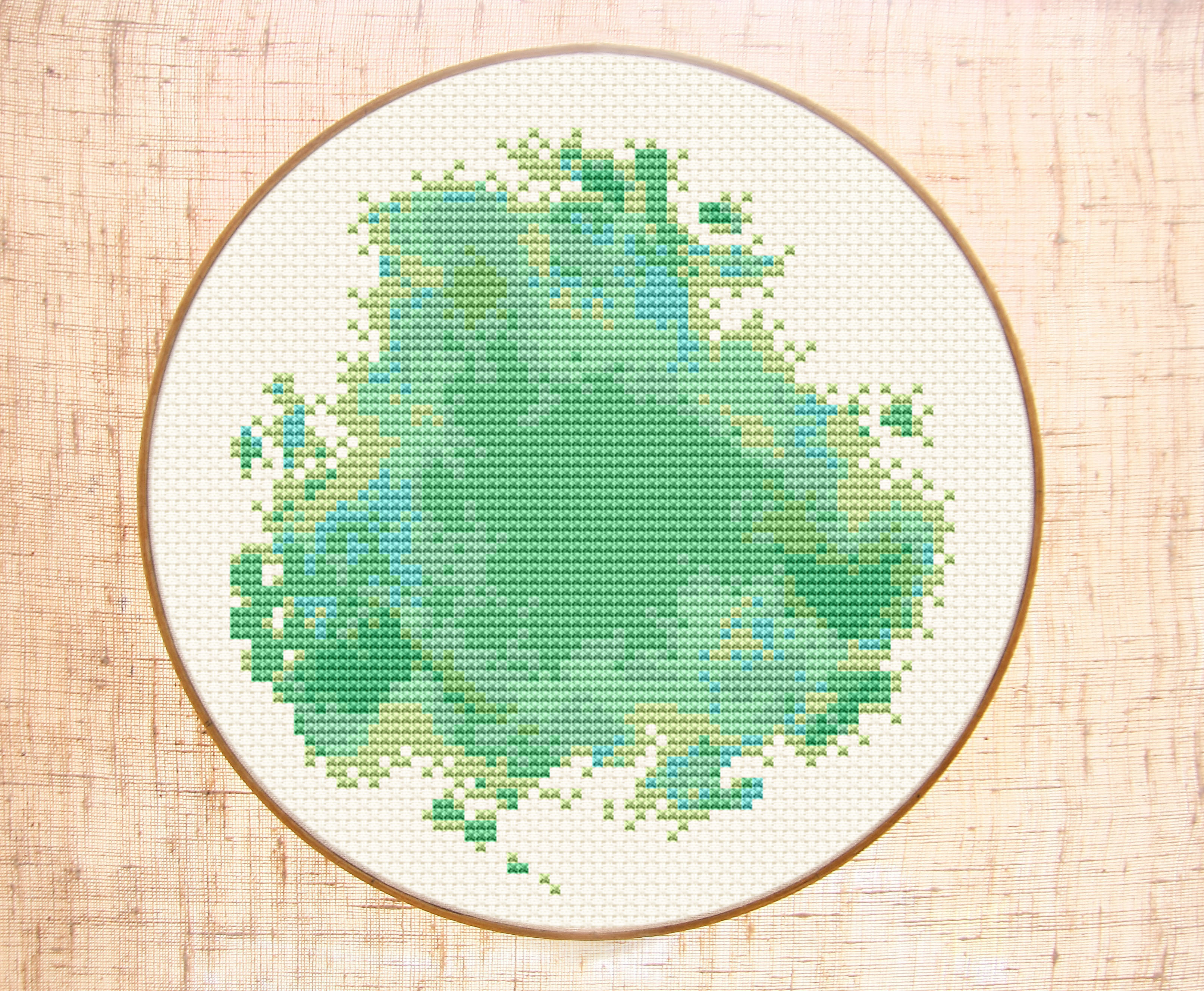 Green watercolor cross stitch pattern Modern cross stitch Cu | Inspire ...