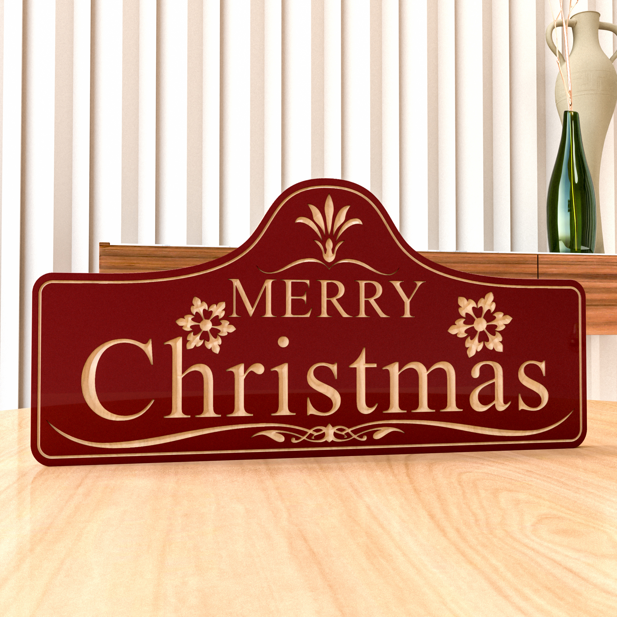 Merry Christmas sign. Door sign svg. V-bit file. Wood cnc fi | Inspire ...