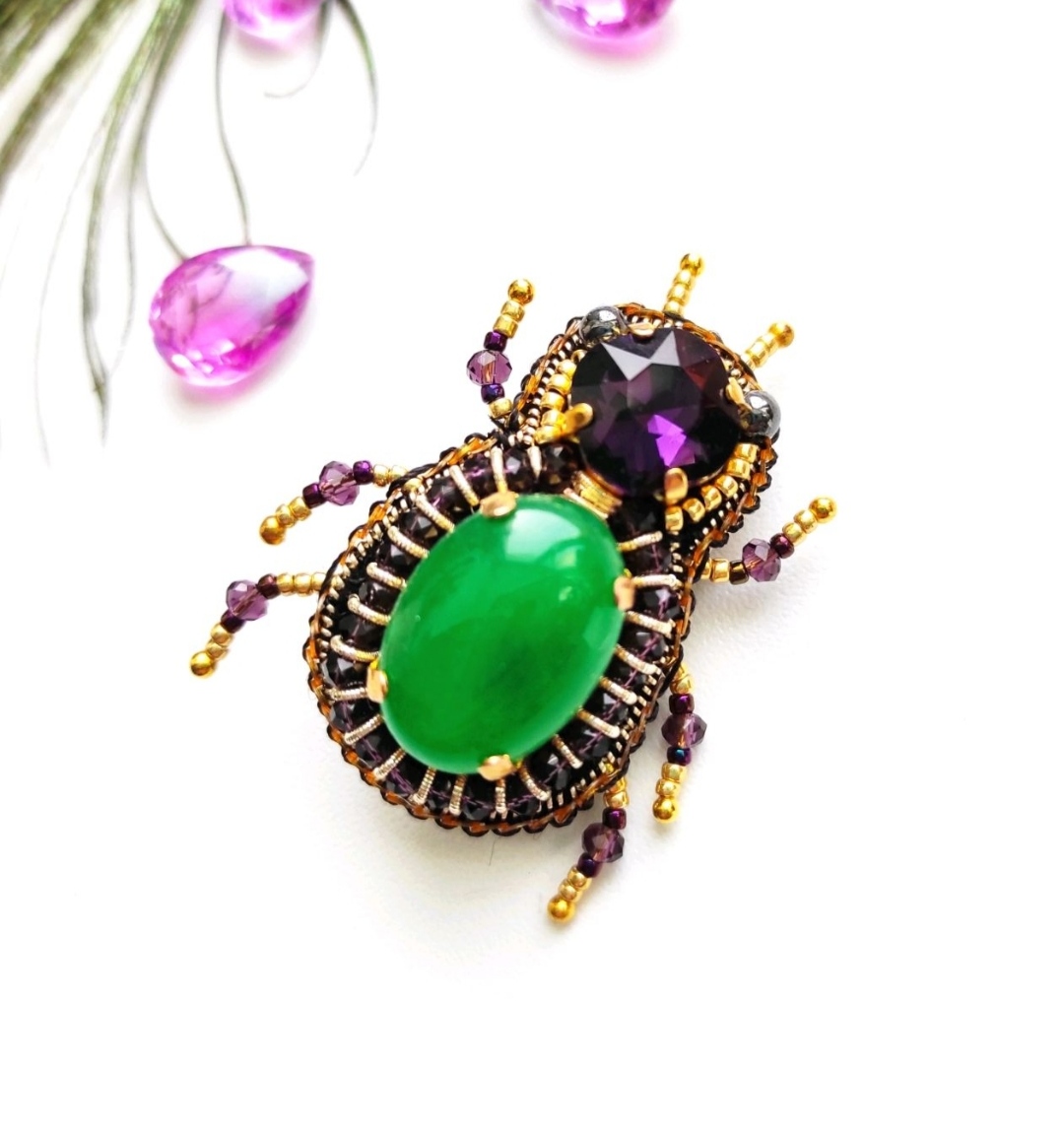 Beaded insect brooch, insect pin, mooth brooch, butterfly br | Inspire ...