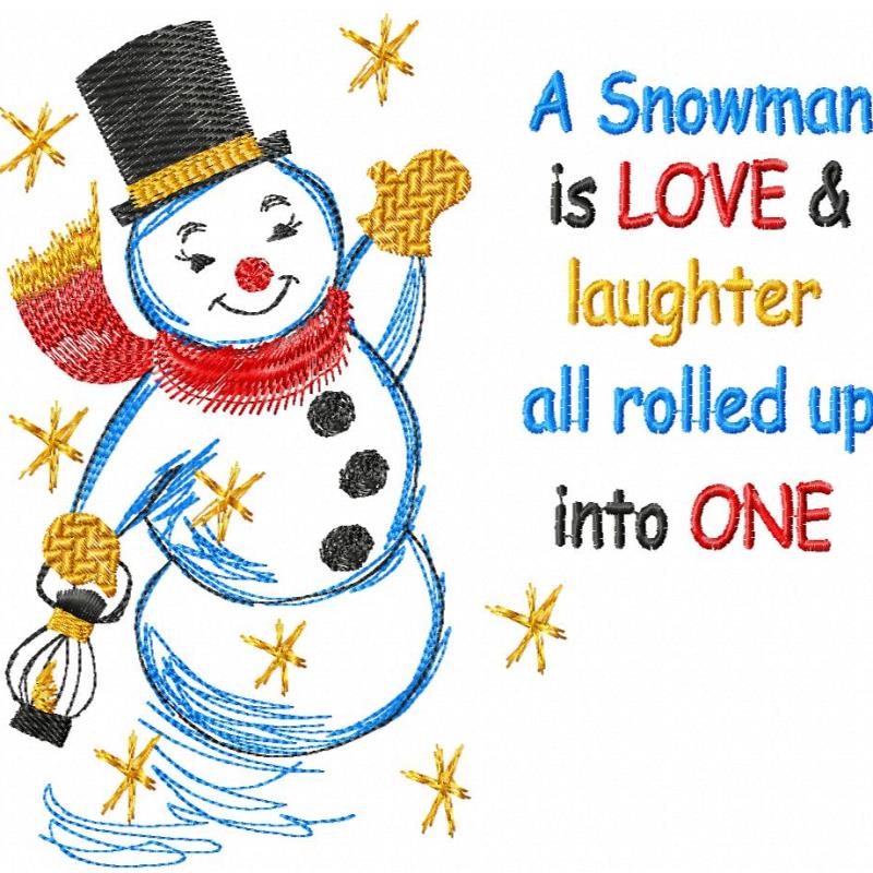Snowman Is Love embroidery design Christmas winter pattern D | Inspire ...