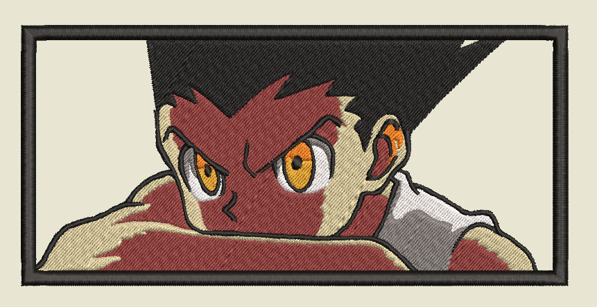 Anime Embroidery Pattern Gon Freecss Scowl | Inspire Uplift