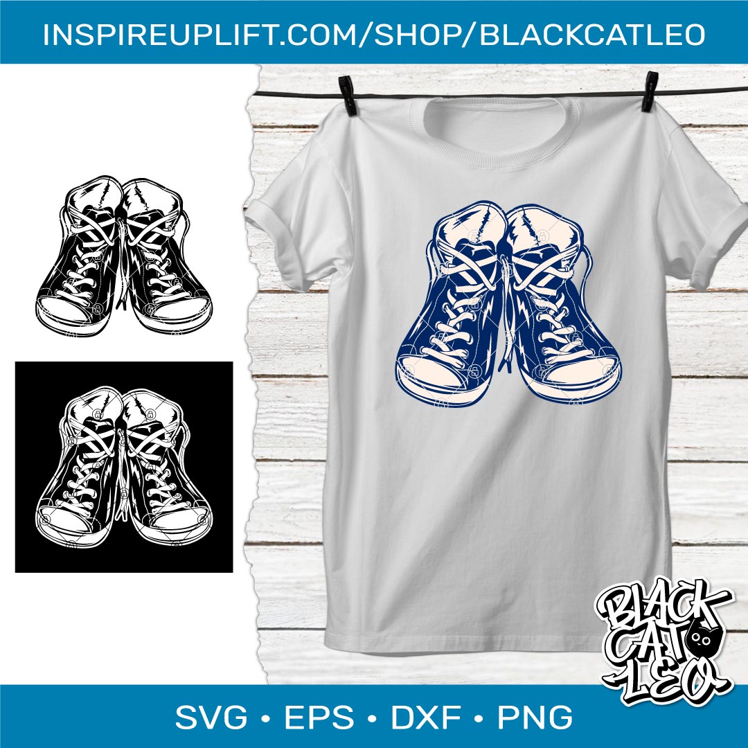 Sneakers svg cut file Sports shoes vector and raster clipart | Inspire ...