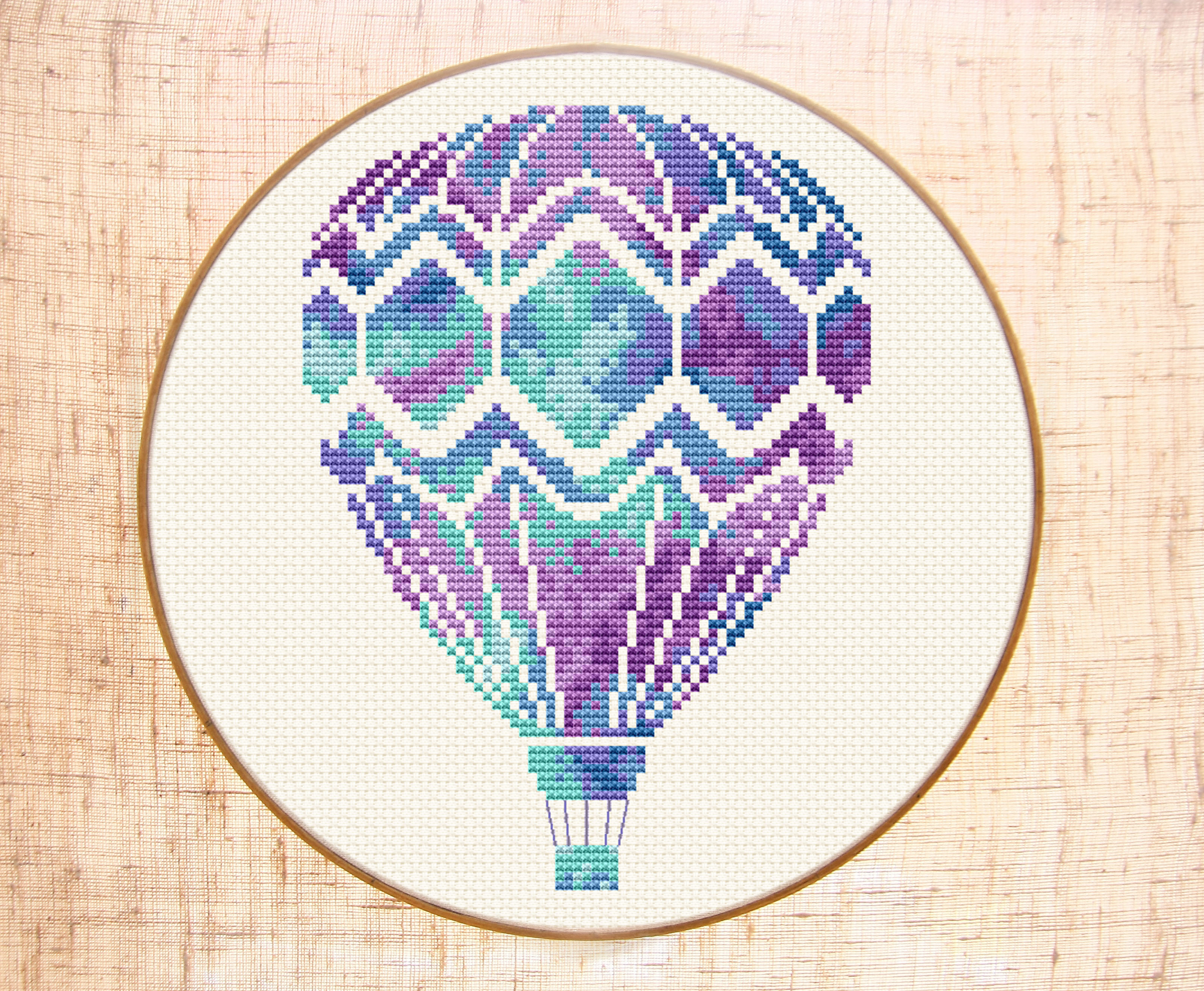 Hot air balloon cross stitch pattern Modern cross stitch Tra - Inspire ...