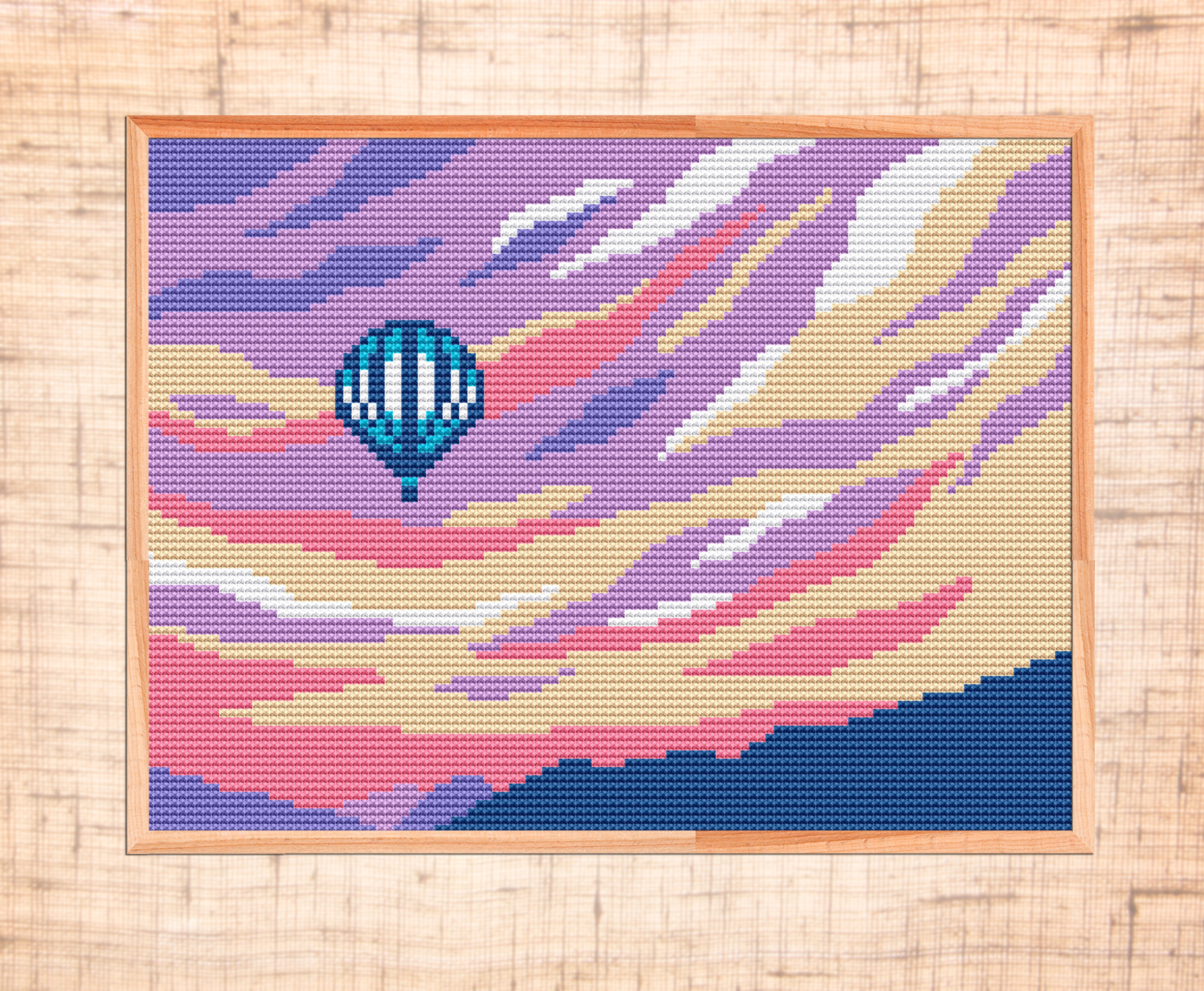 Hot air balloon cross stitch pattern, Modern cross stitch PD - Inspire ...
