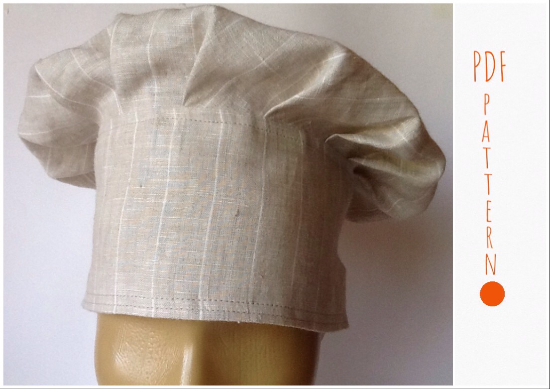 Cook hat Pattern Chefs hat PDF pattern 4 sizes | Inspire Uplift