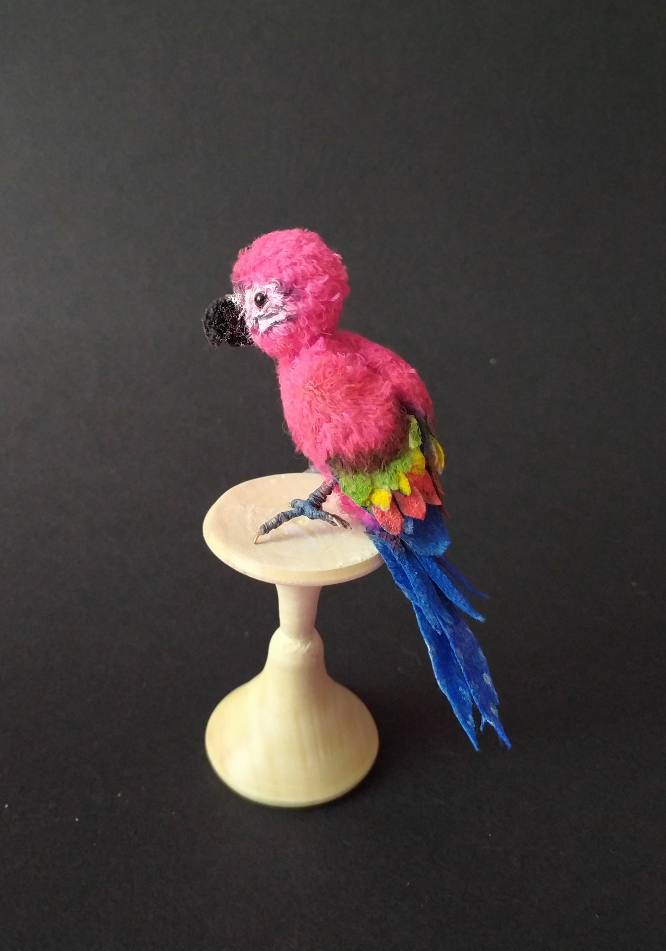 miniature crocheted amigurumi parrot toy | Inspire Uplift