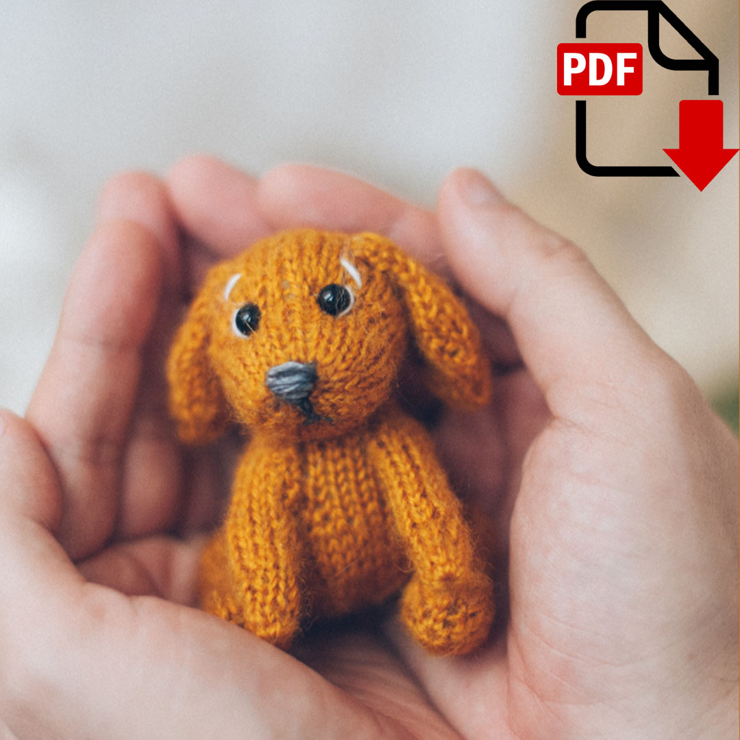 Mini Puppy knitting pattern. Knitted Dog step by step tutori | Inspire ...