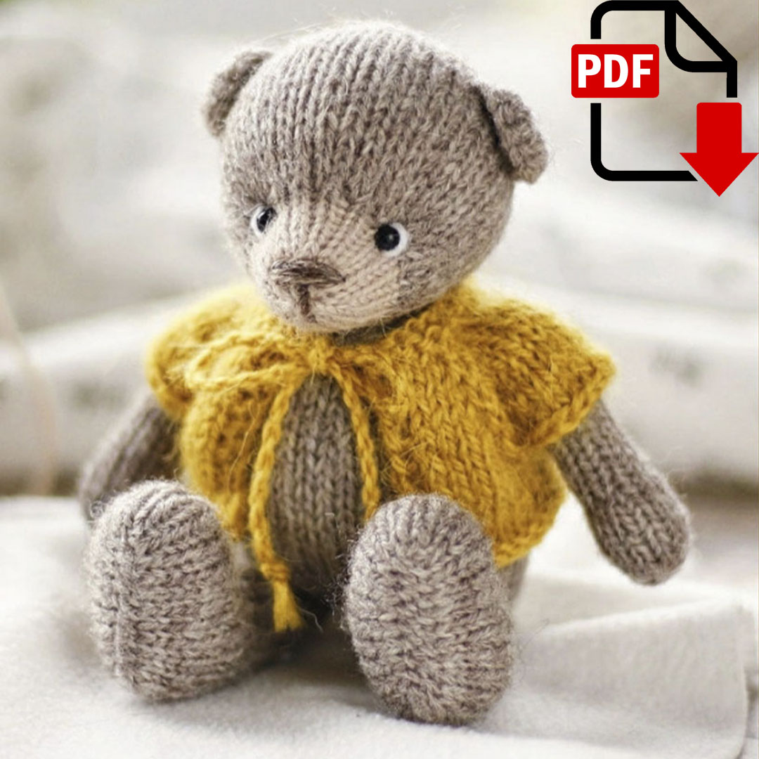 Knitting bear pattern PDF. Amigurumi tutorial. - Inspire Uplift