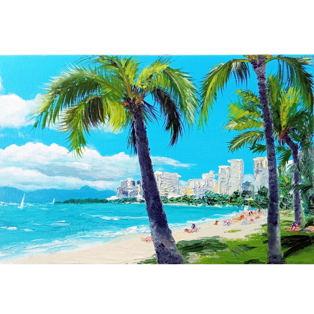 Florida Painting Beach Original Art Seascape Artwork Palm Tr | Inspire ...