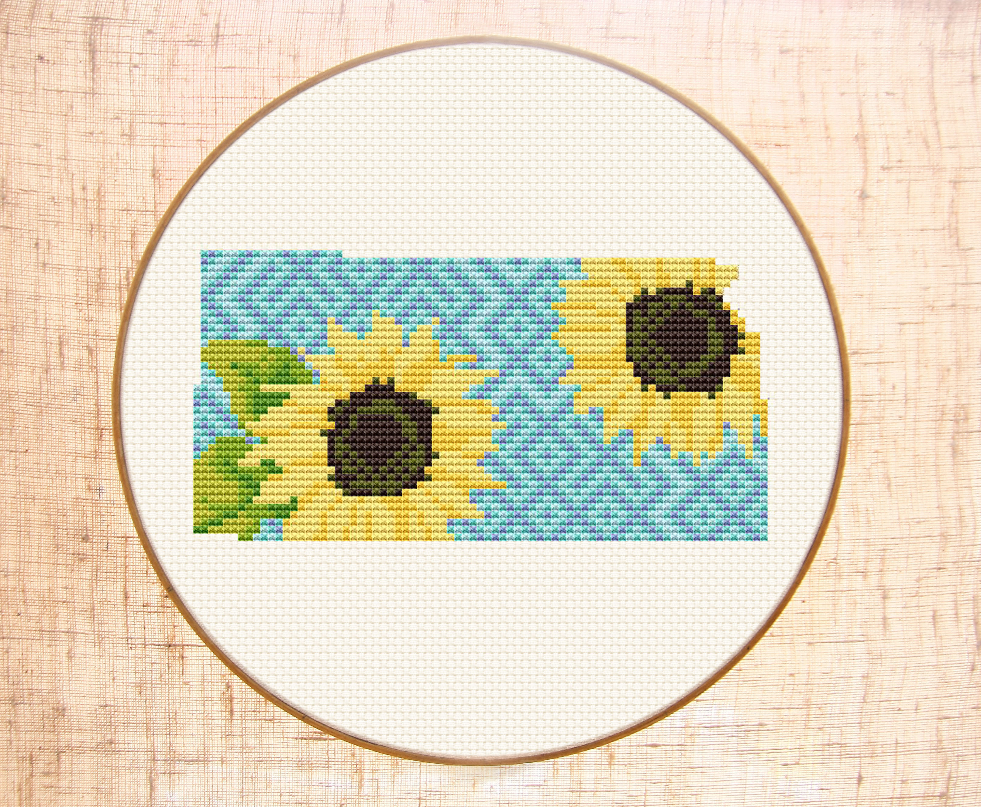Kansas cross stitch pattern Modern cross stitch Sunflower Fl | Inspire ...
