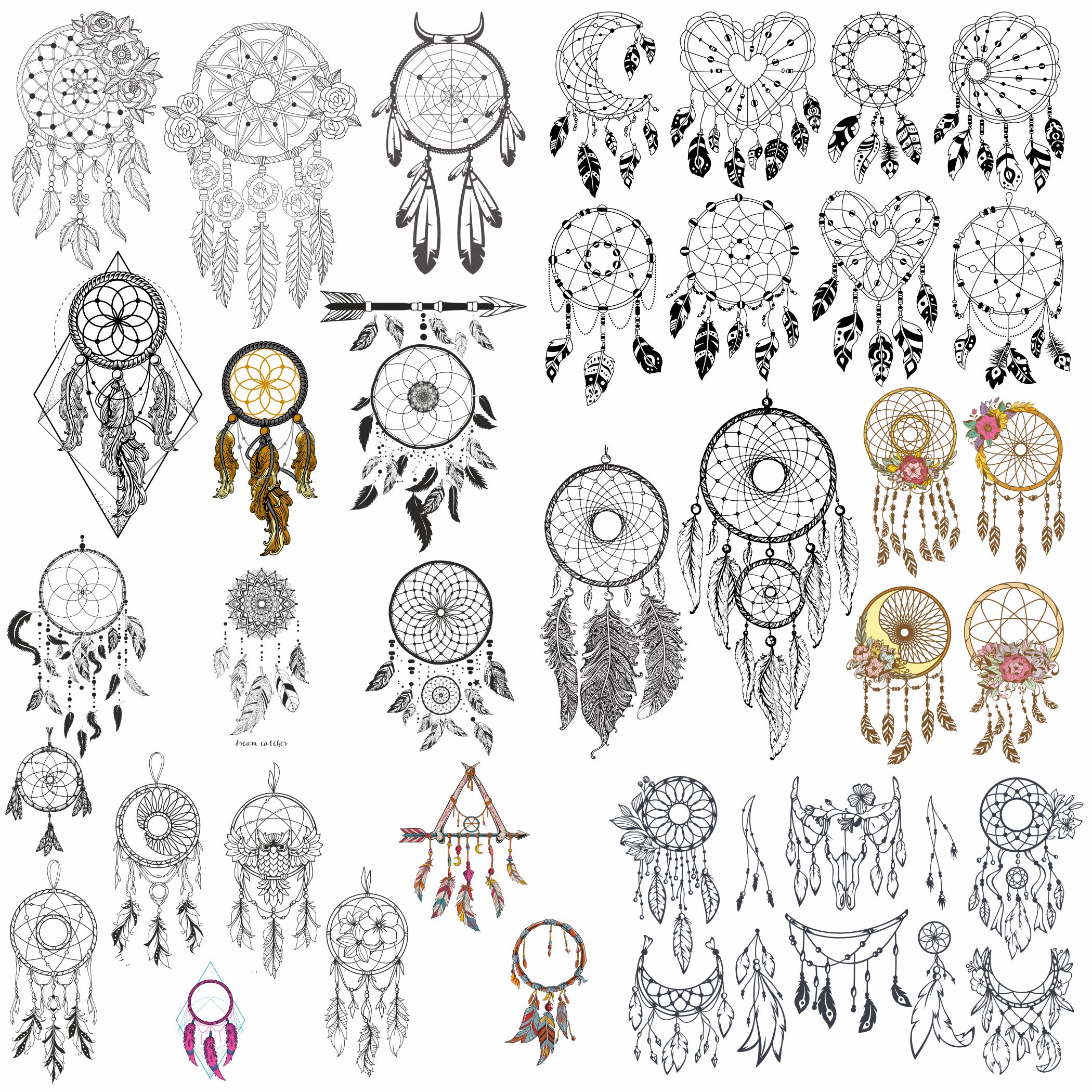 Dream catcher set Svg,Dream hunters Svg, Dreamcatcher clipar | Inspire ...