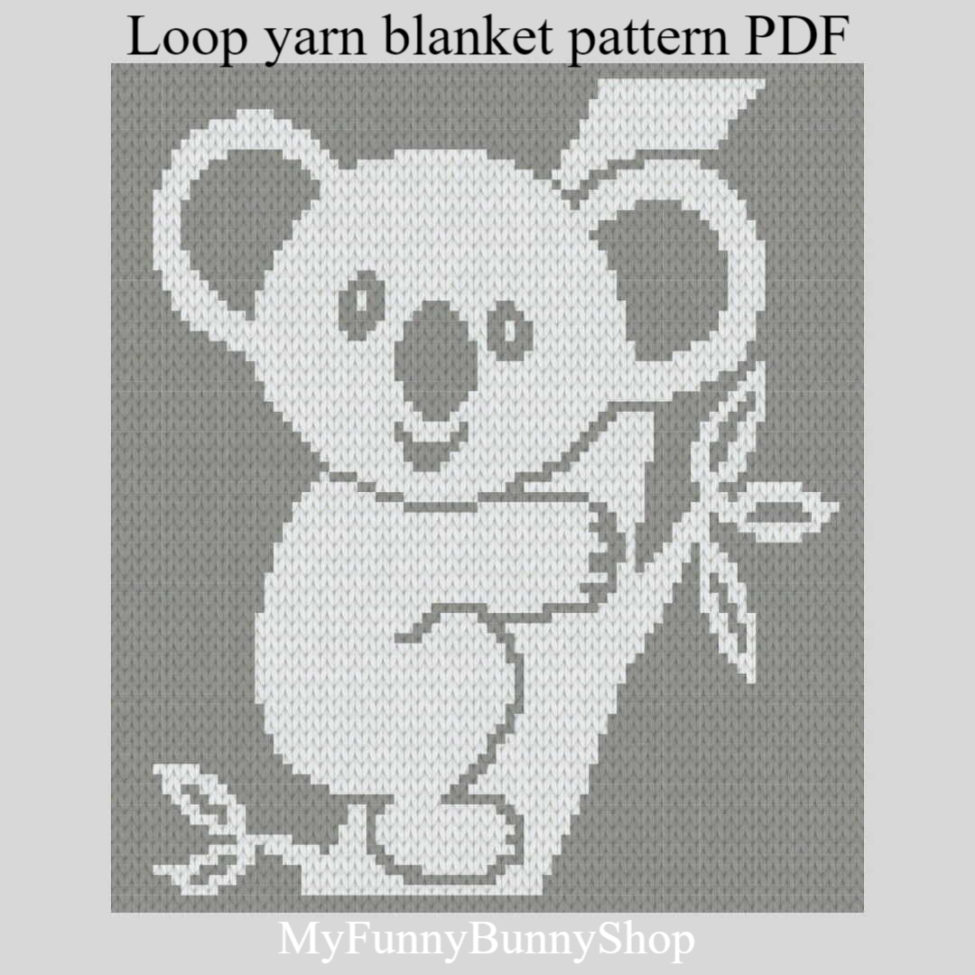 Loop yarn finger knitted Koala blanket pattern PDF Instant D - Inspire ...