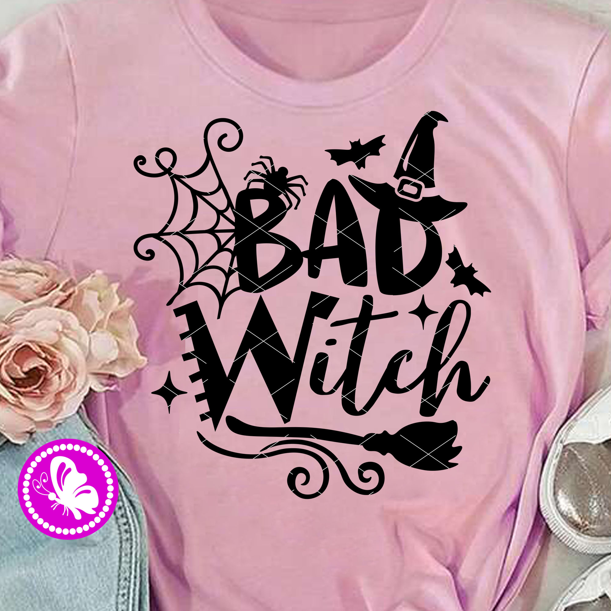 Bad witch print Witch hat and broom svg clipart Halloween sh | Inspire ...