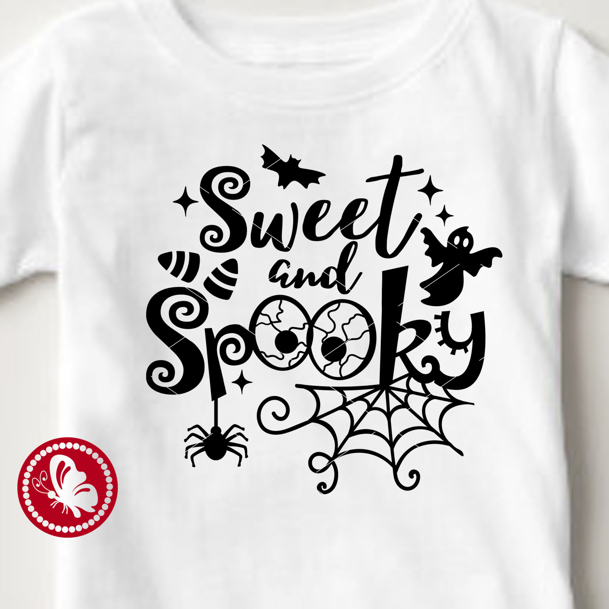 Sweet and spooky sign Halloween print decor Ghost Spiderweb | Inspire ...