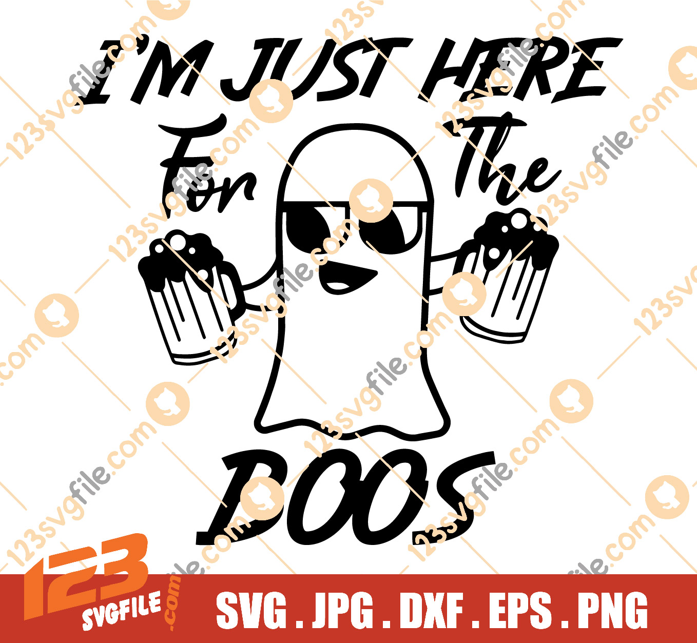 I'm Just Here For The Boos SVG, Funny Boys Halloween SVG, Gh - Inspire ...