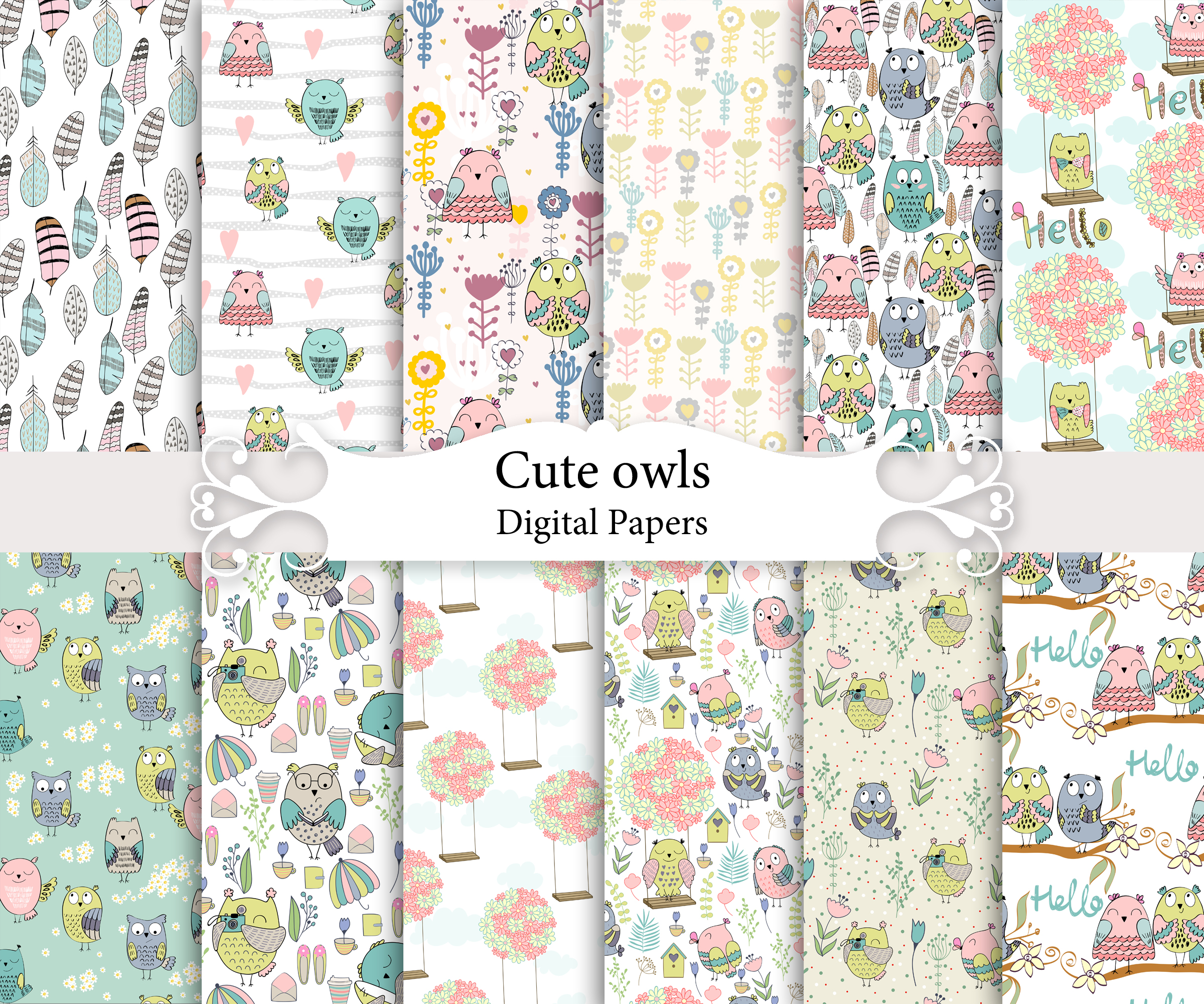 Cute owls, seamless patterns. | Inspire Uplift