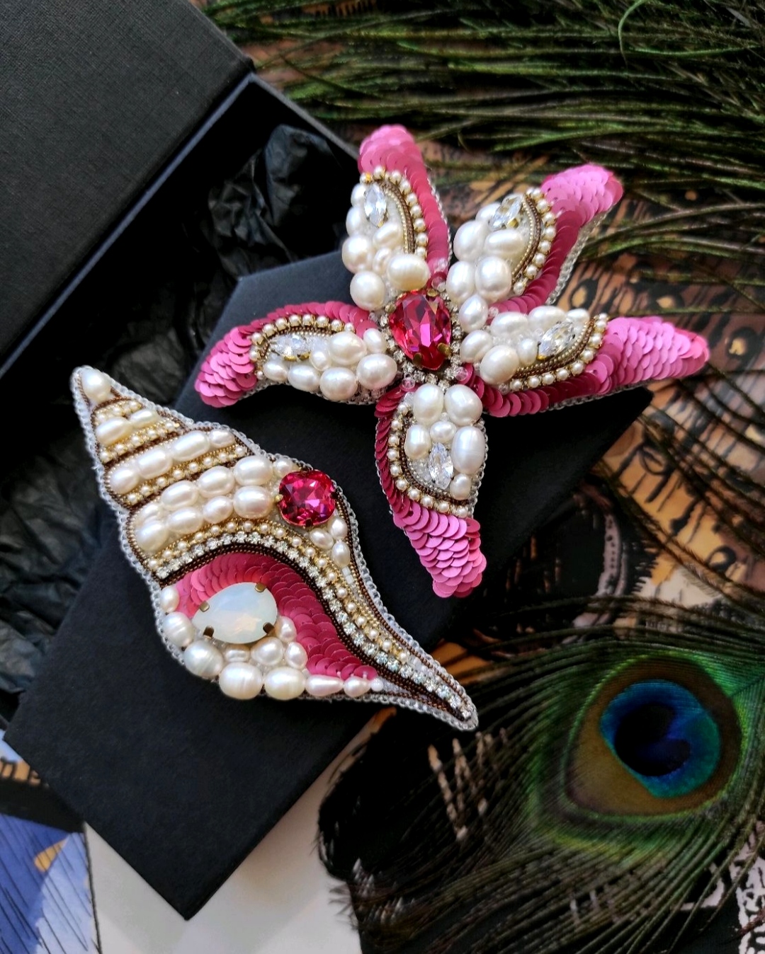 Sea Brooch, Brooch Pin, Star Brooch, Pearl Brooch, Beaded Br | Inspire ...