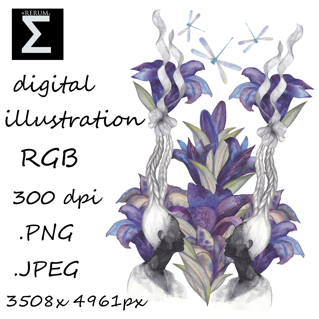Illustration Watercolor art pattern Gemini Purple lilies PNG | Inspire ...