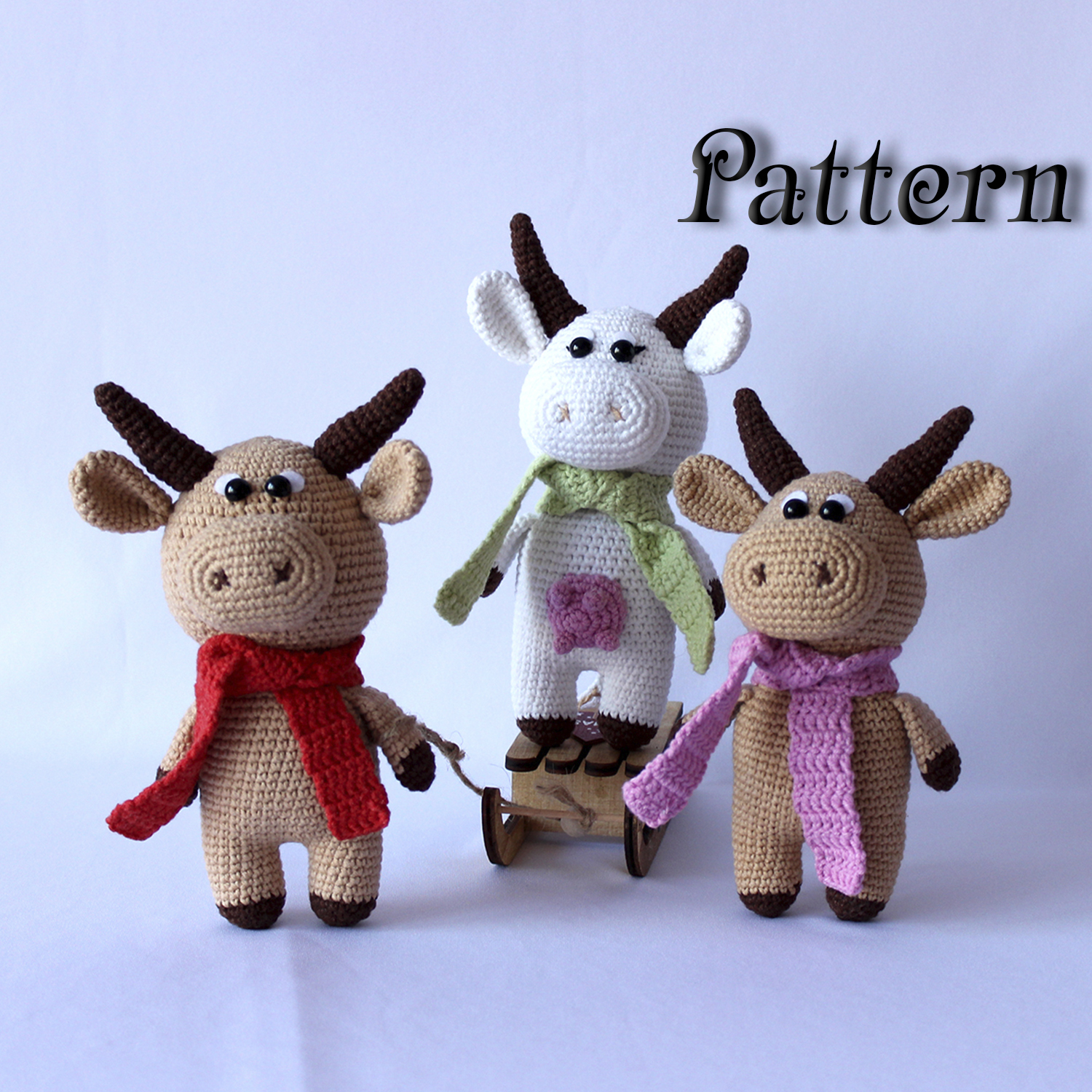 Crochet bull cow with calf pattern, bull cow amigurumi downl | Inspire ...