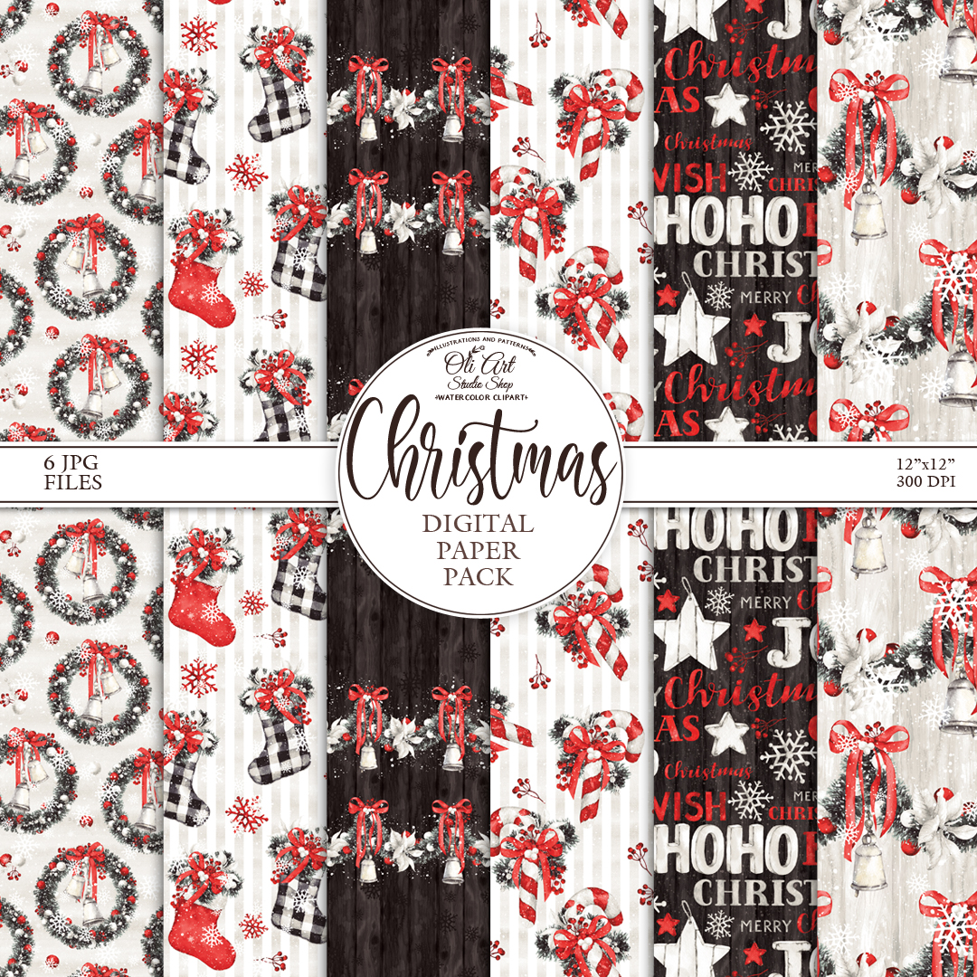 Download Seamless Patterns. Christmas Digital Paper Pack. Xm | Inspire ...