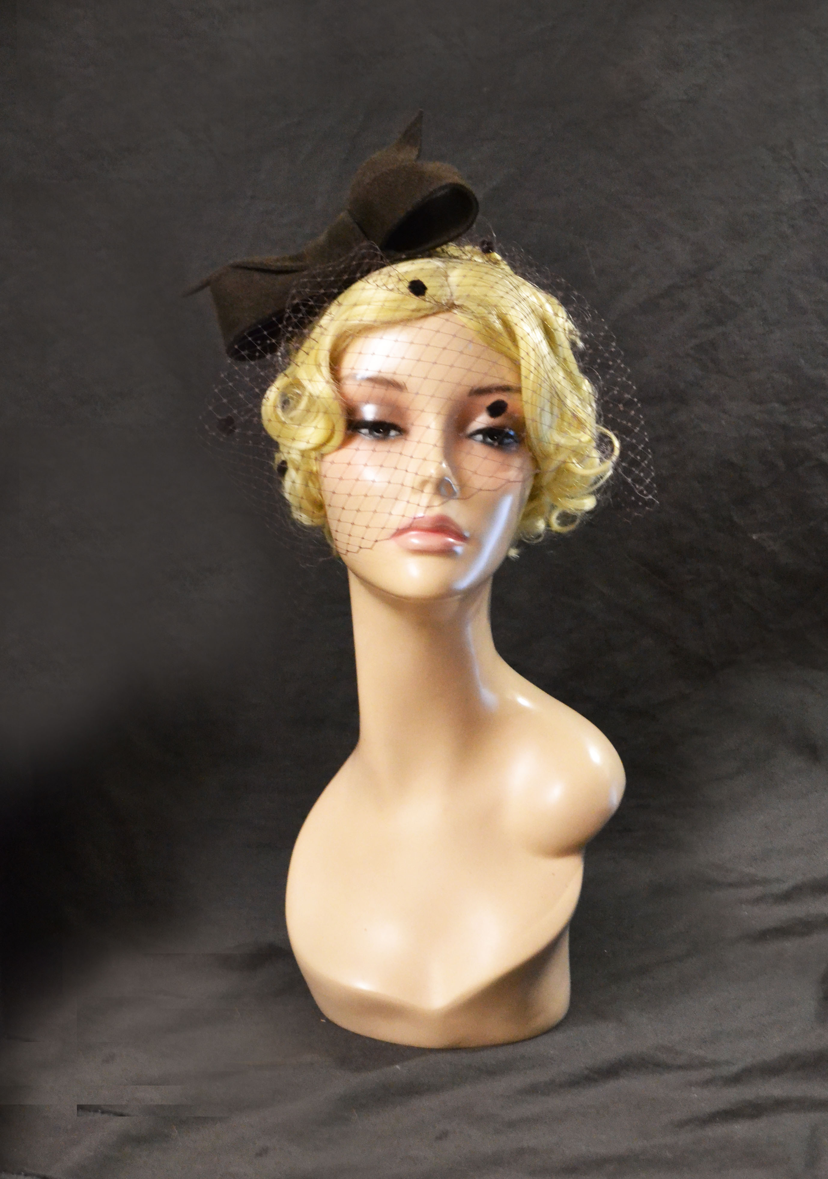 brown fascinator , birdcage fascinator , brown bow fascinato | Inspire ...