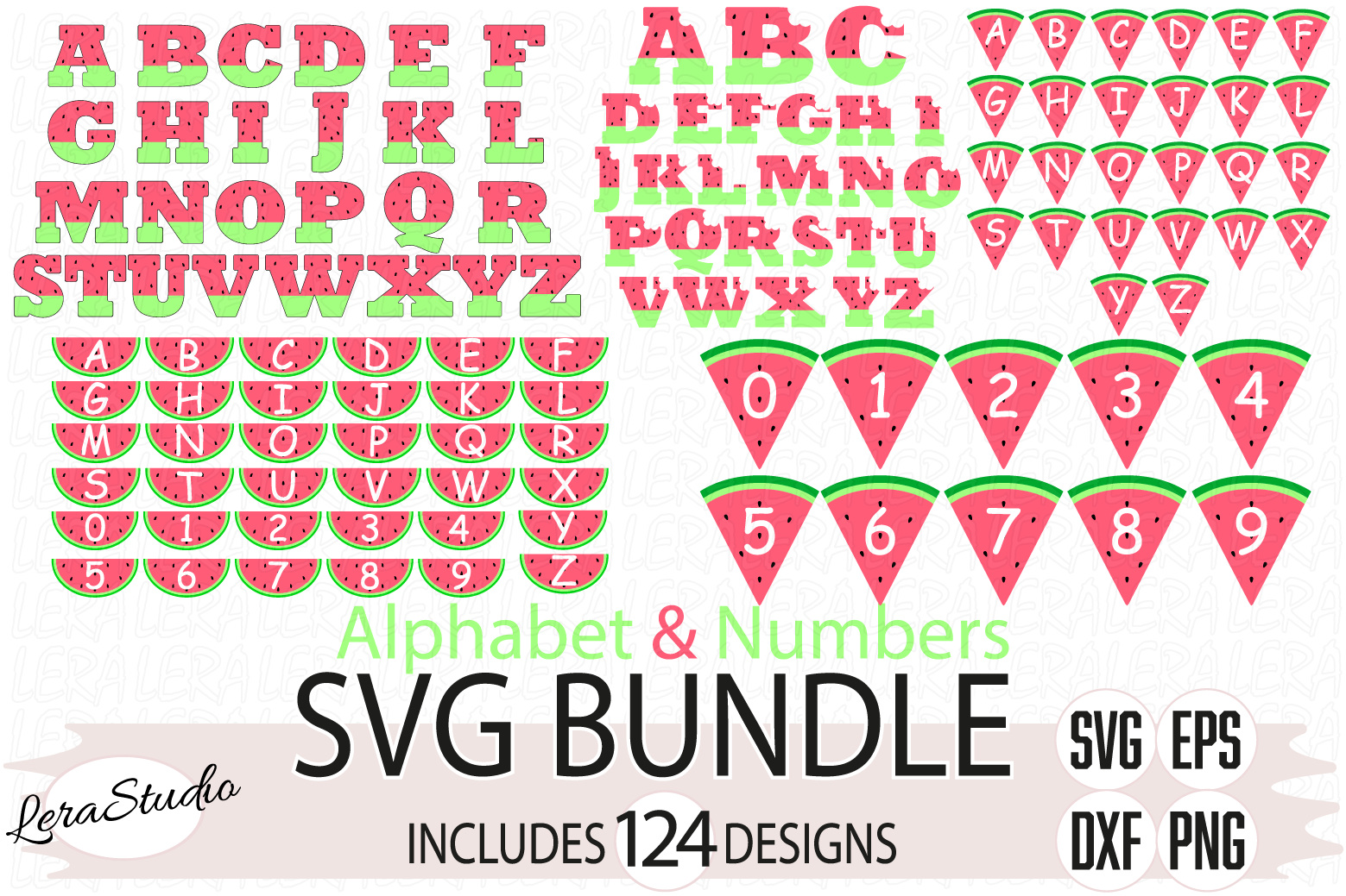 Watermelon Alphabet Svg, Watermelon Numbers Svg, Summer Frui | Inspire ...