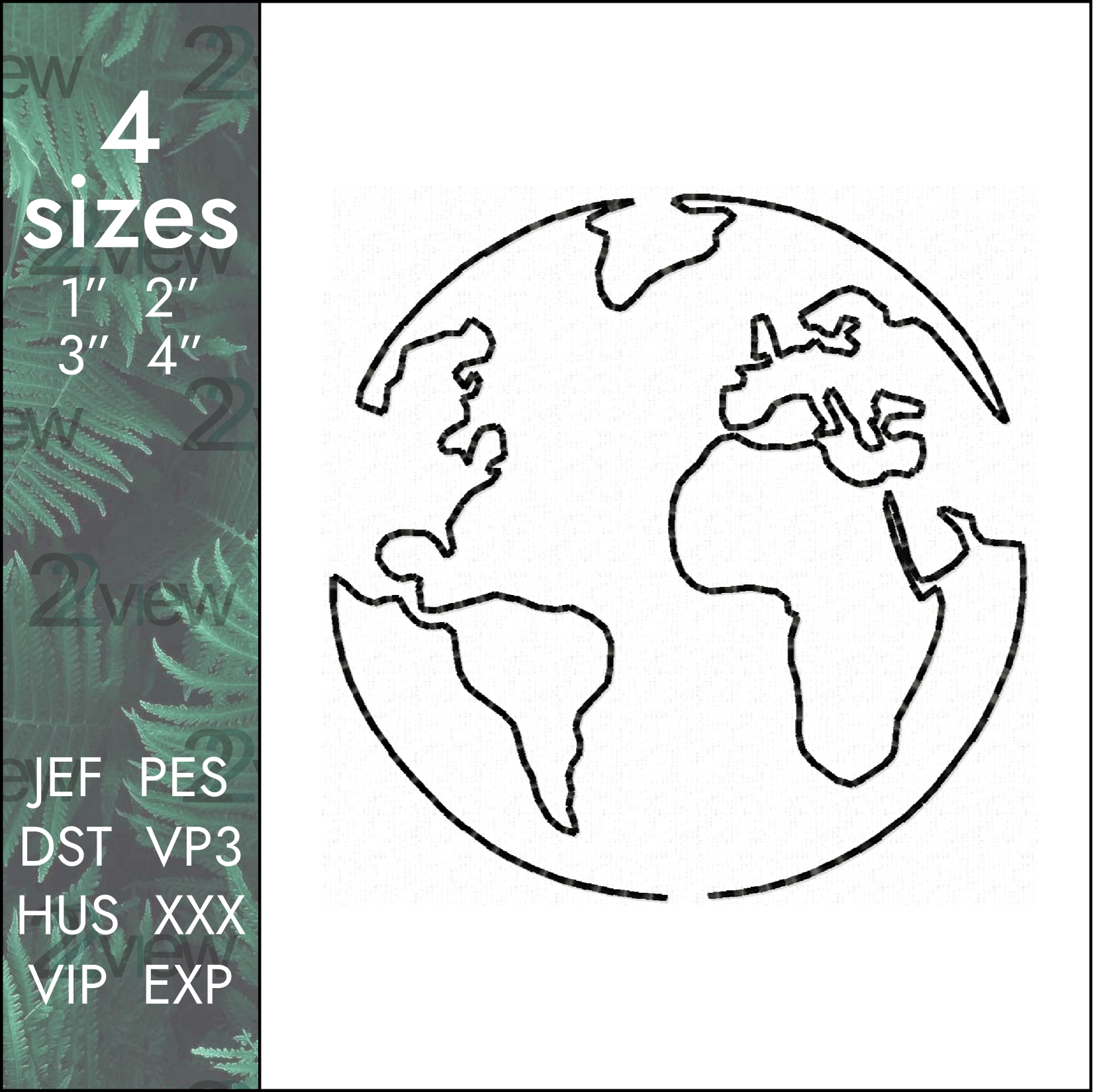 World map Embroidery Design, globe one line travel - Inspire Uplift