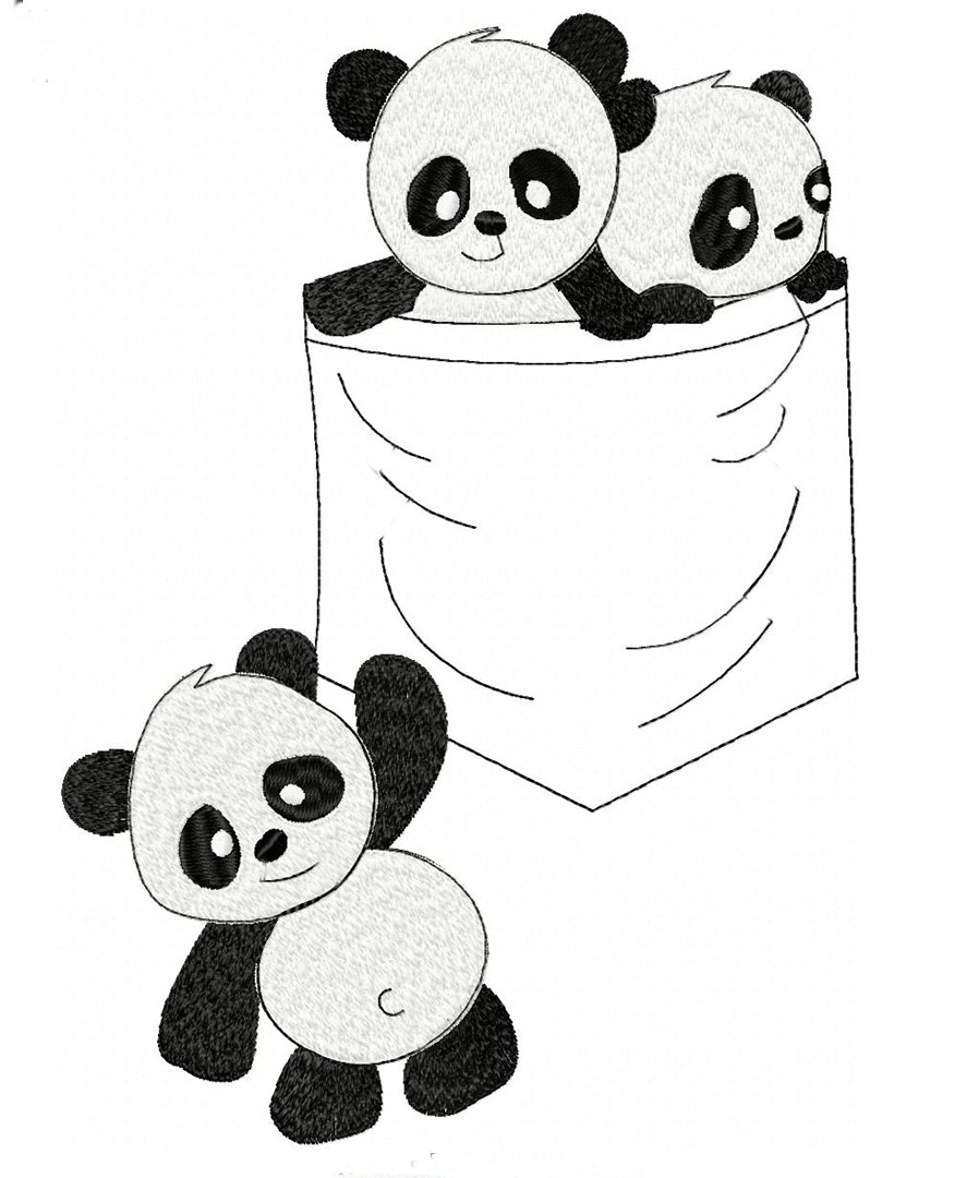 Panda. Machine embroidery design. Bear. Animal. Embroidered | Inspire ...