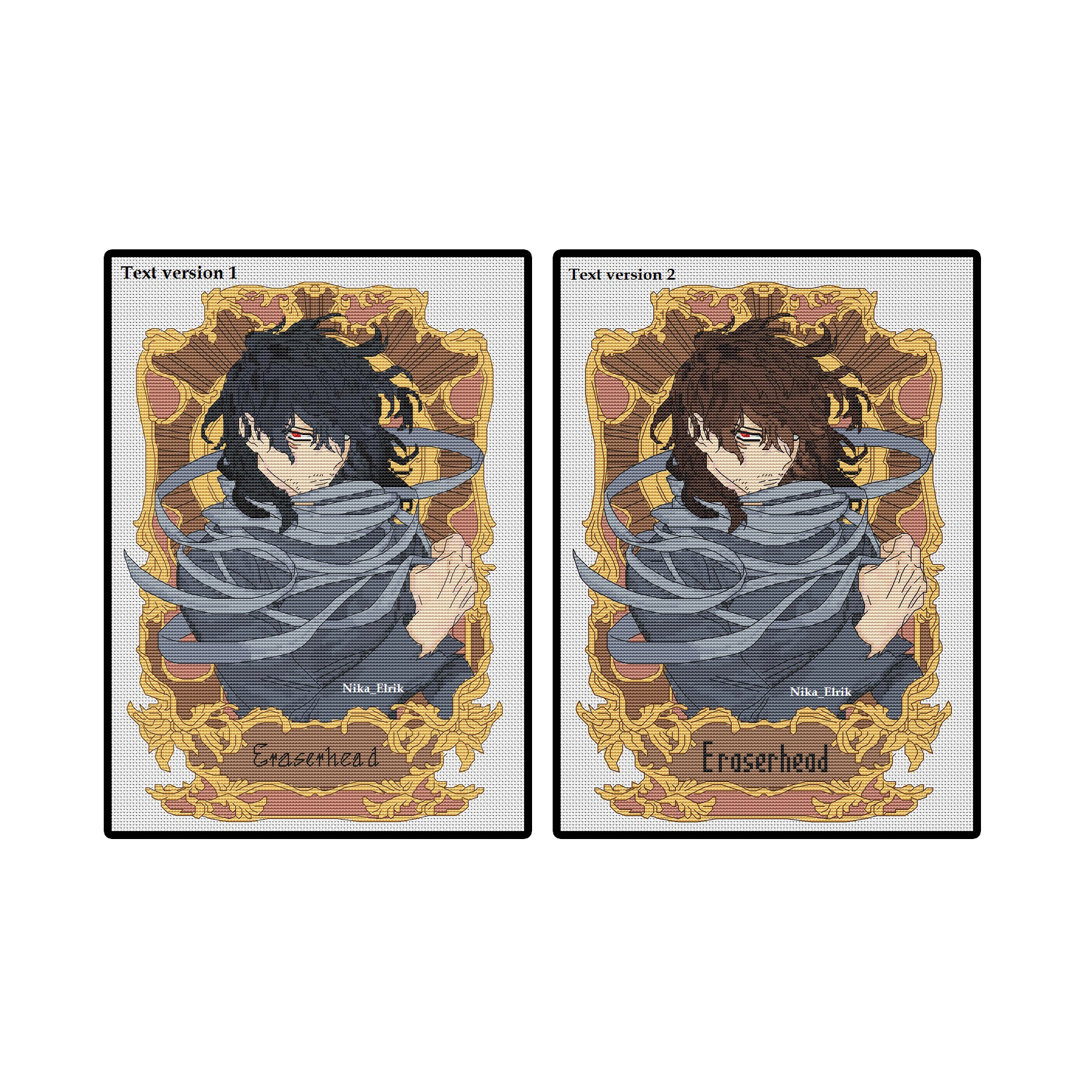 Anime cross stitch pattern Eraserhead Aizawa MHA PDF | Inspire Uplift