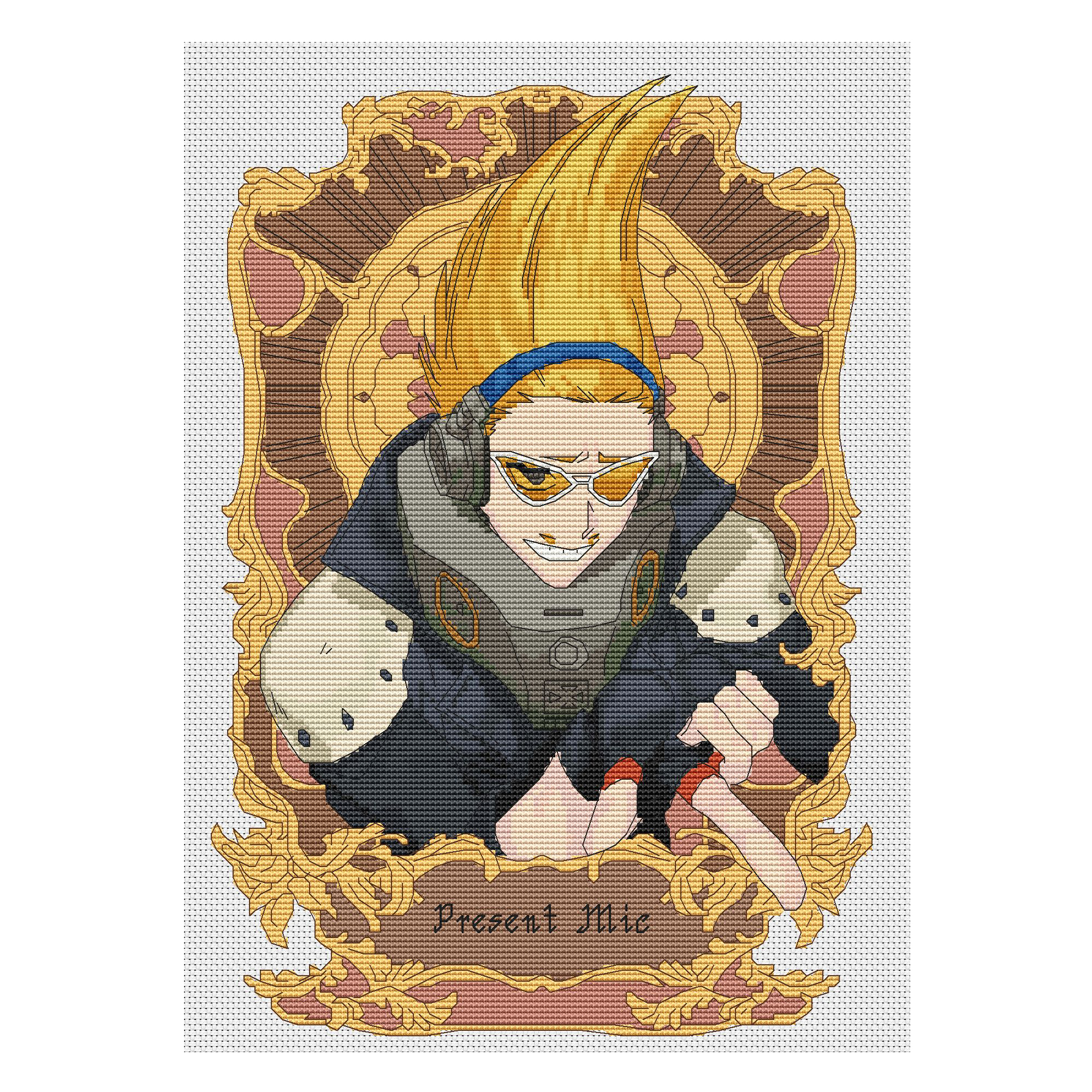 Anime cross stitch pattern Present Mic PDF MHA | Inspire Uplift