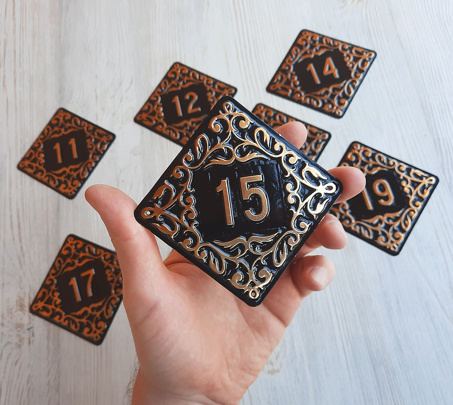 Decorative apartment number sign 15 - rhomb address door num - Inspire ...