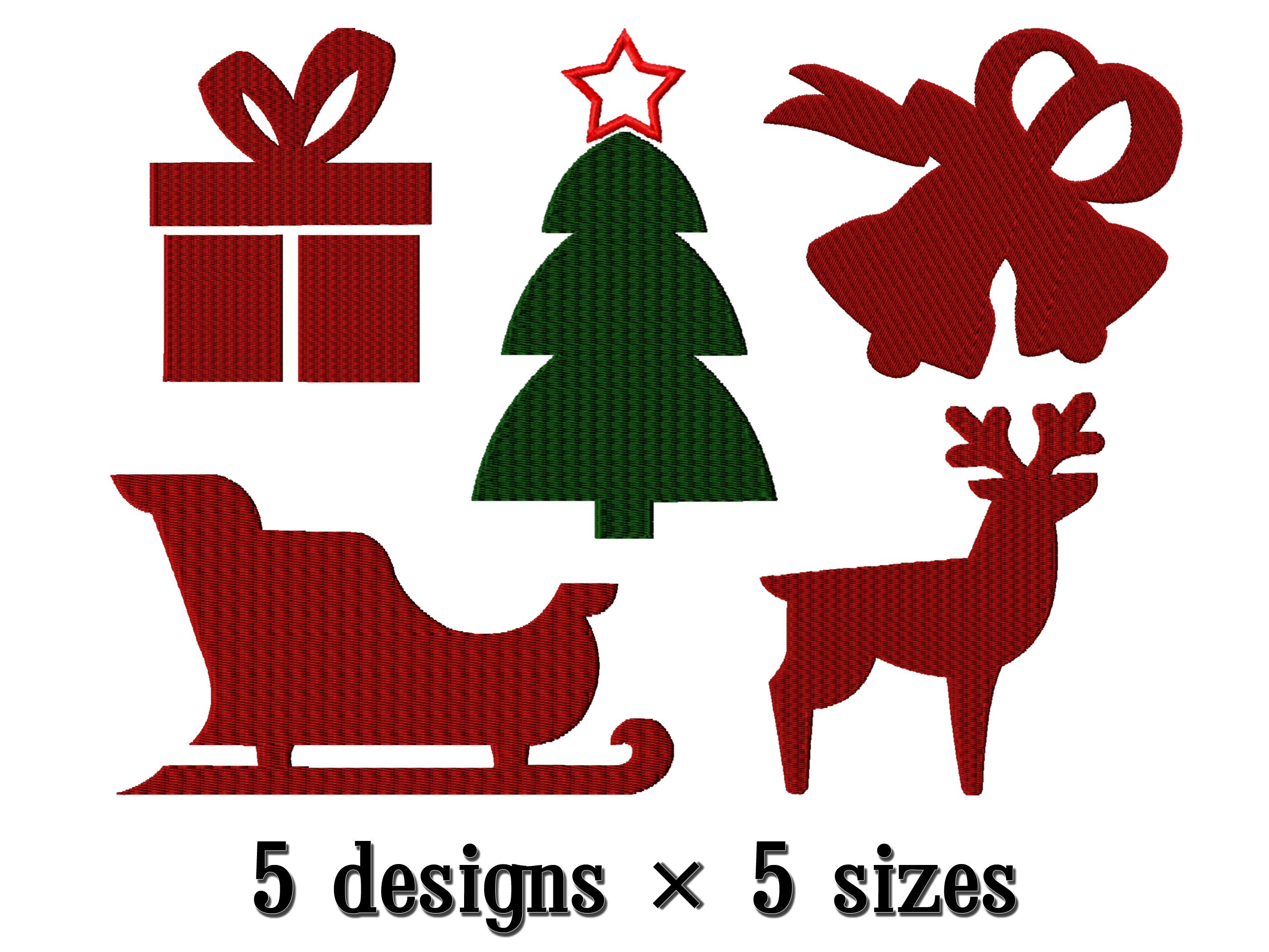 Mini christmas embroidery designs. Five little Christmas orn - Inspire ...