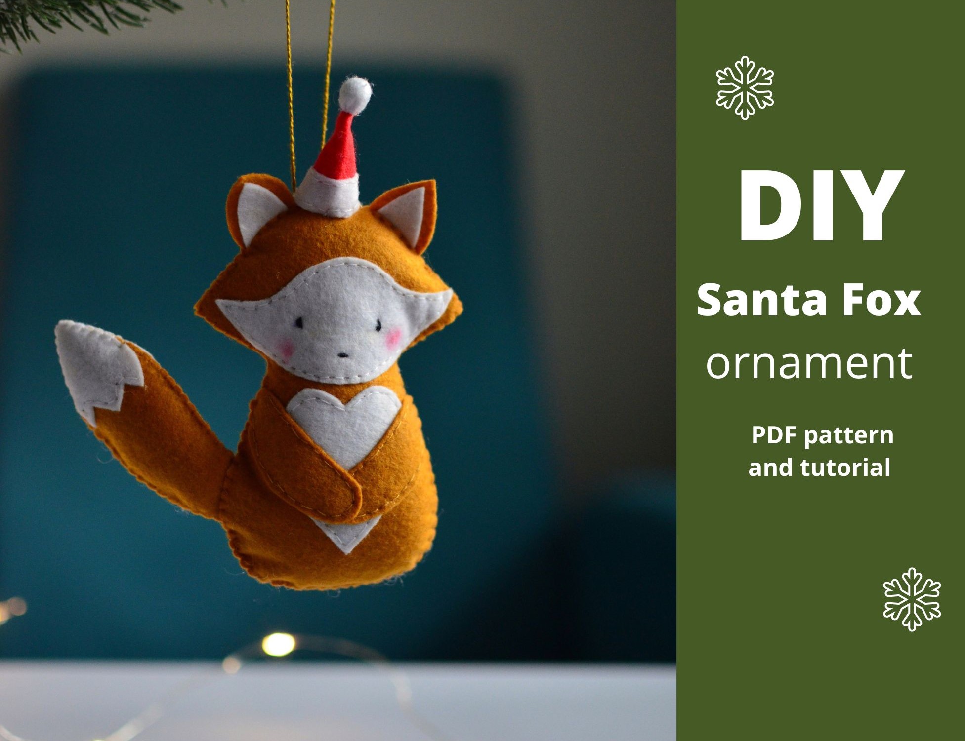 PDF Santa Fox Christmas ornaments PDF pattern, Sewing tutori - Inspire ...