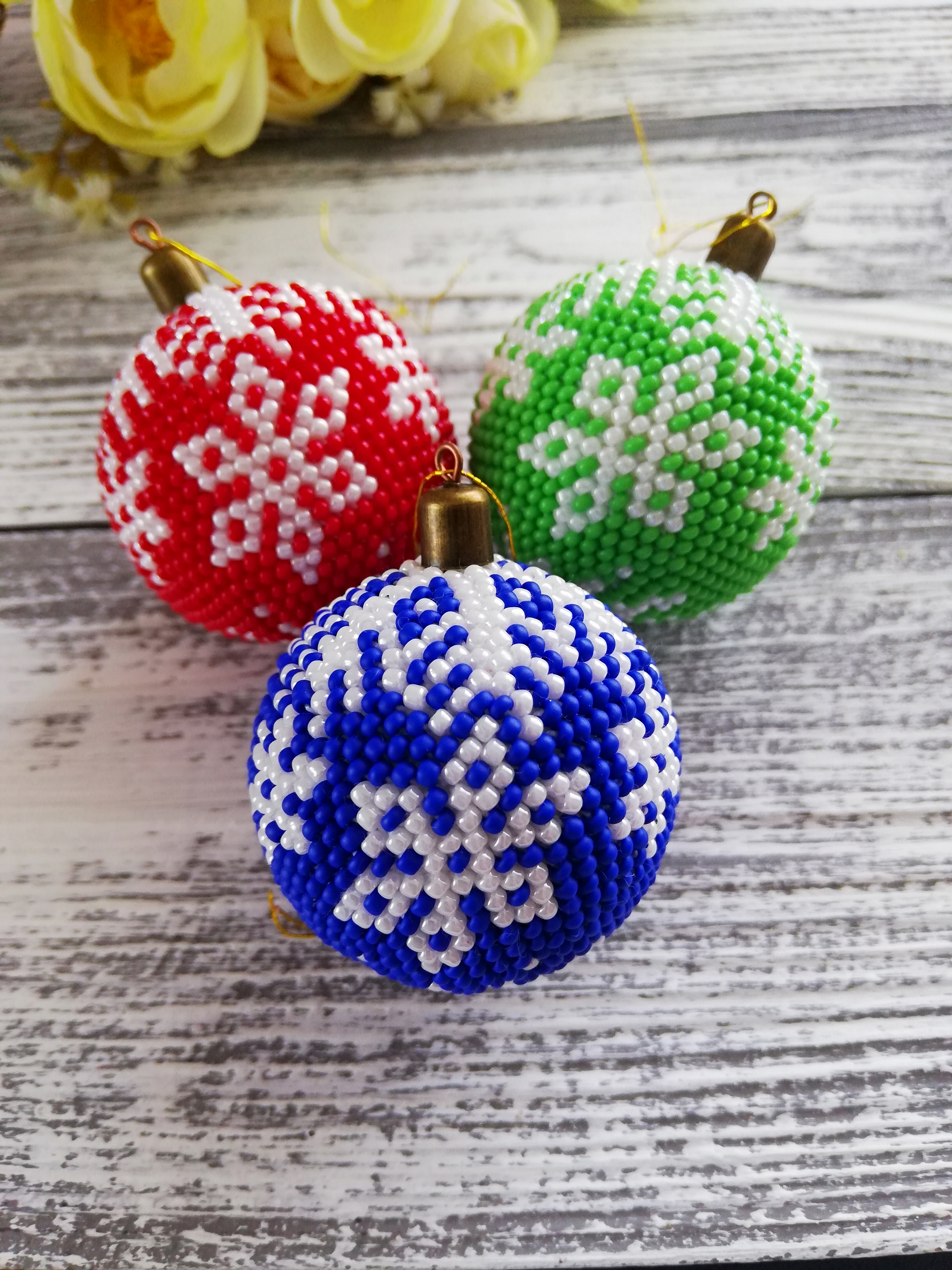 Christmas Balls Set Beaded Balls on the Christmas tree Ball | Inspire ...