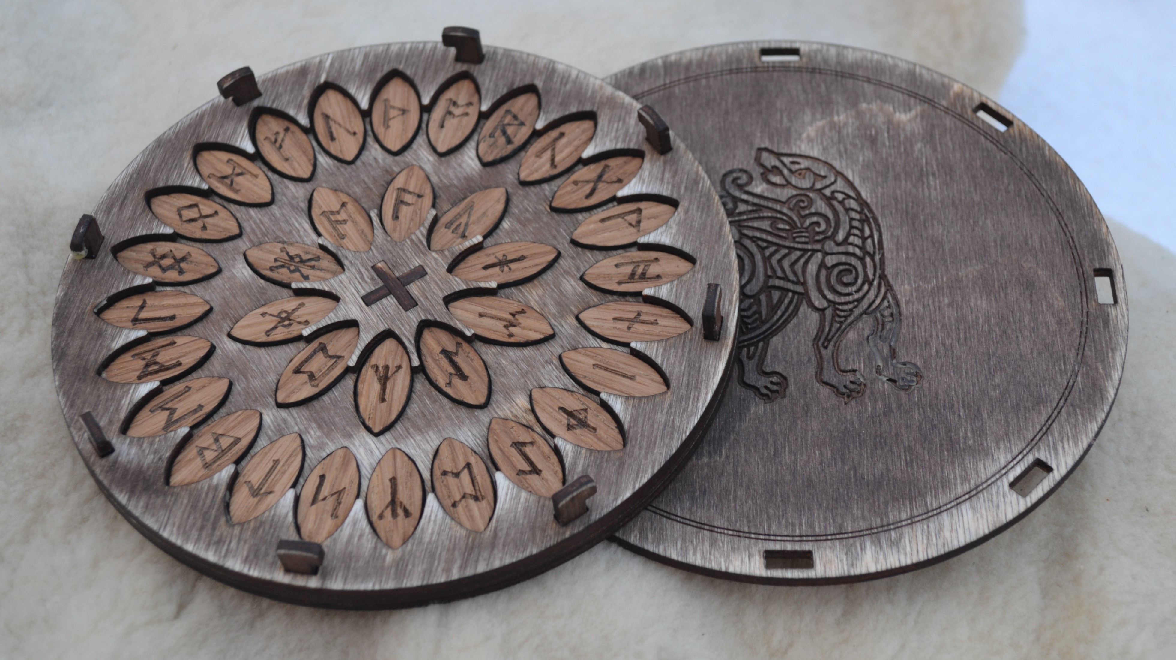 Anglo-Saxon rune set Futhork. Northumbrian set of wooden run - Inspire ...