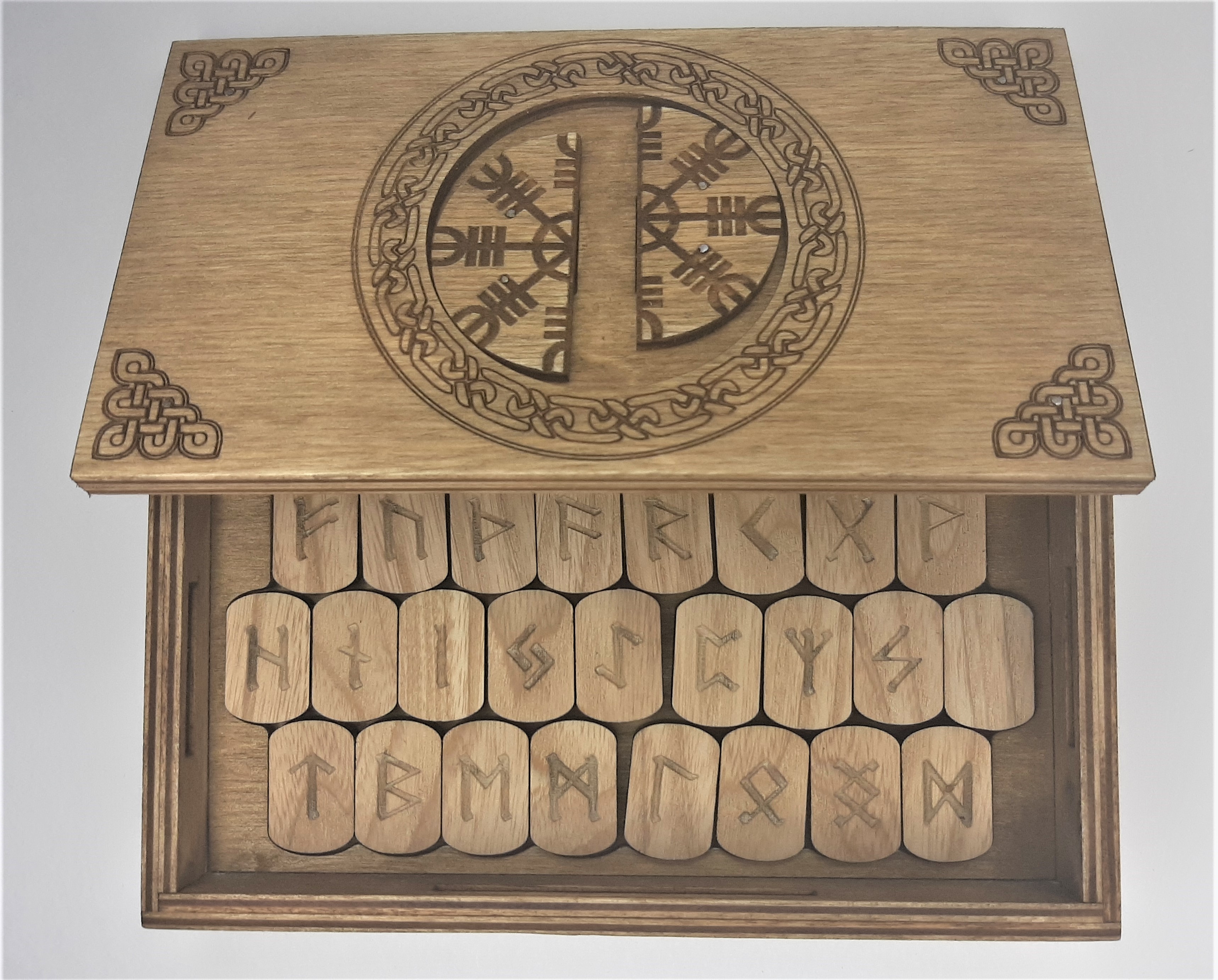 Rune set of Elder Futhark in a box with a hidden lock Secret - Inspire ...