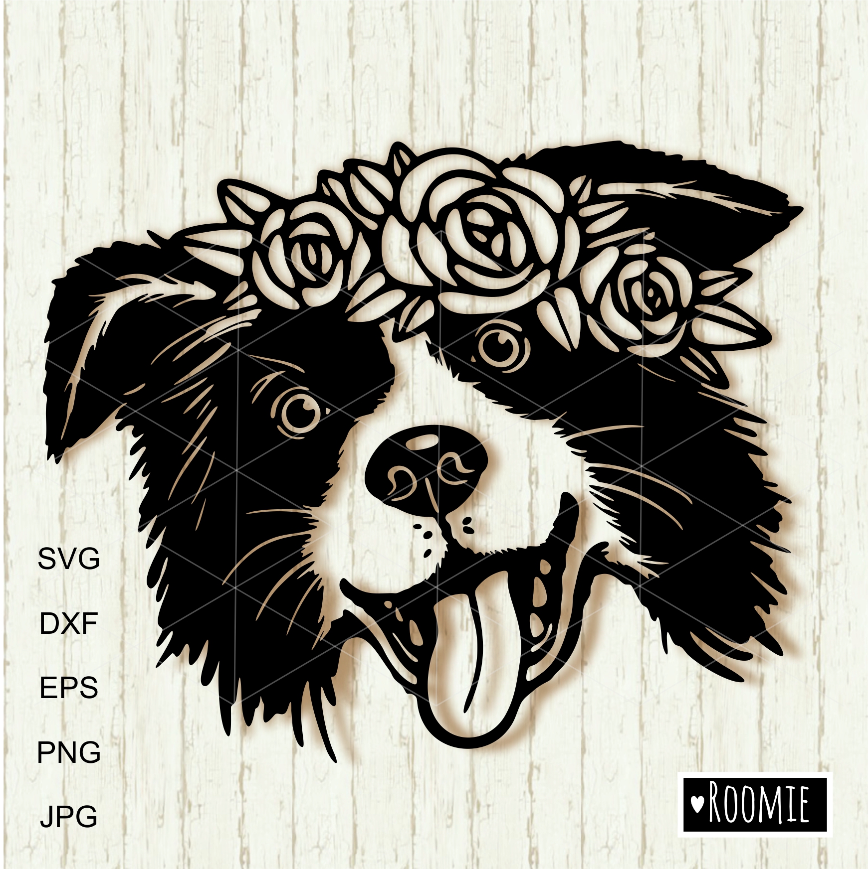 Border Collie With Flowers Svg For Cricut, Peeking dog Shirt | Inspire ...