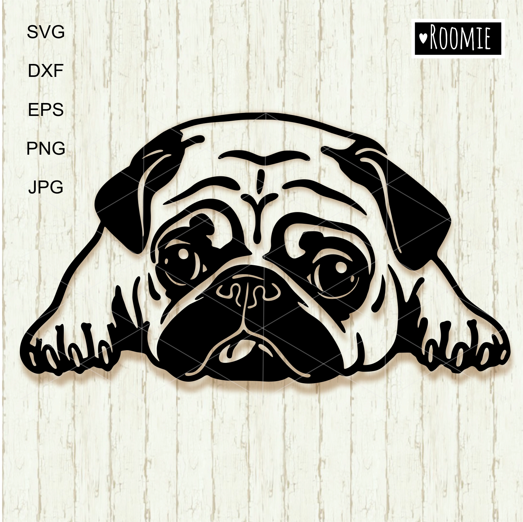 Pug Dog Svg Clipart For Cricut, Pet Portrait, Dog Shirt Desi | Inspire ...