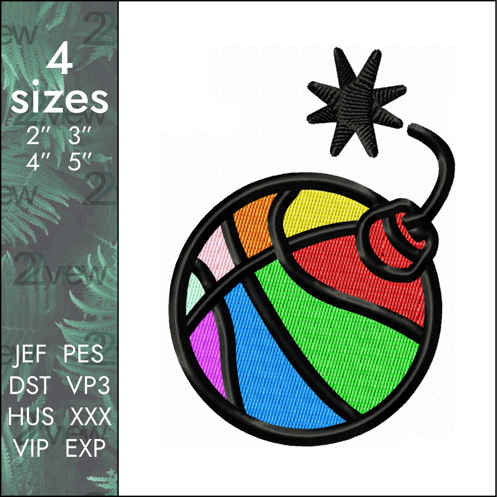 Basketball Bomb Embroidery Design, explosive NBA ball - Inspire Uplift