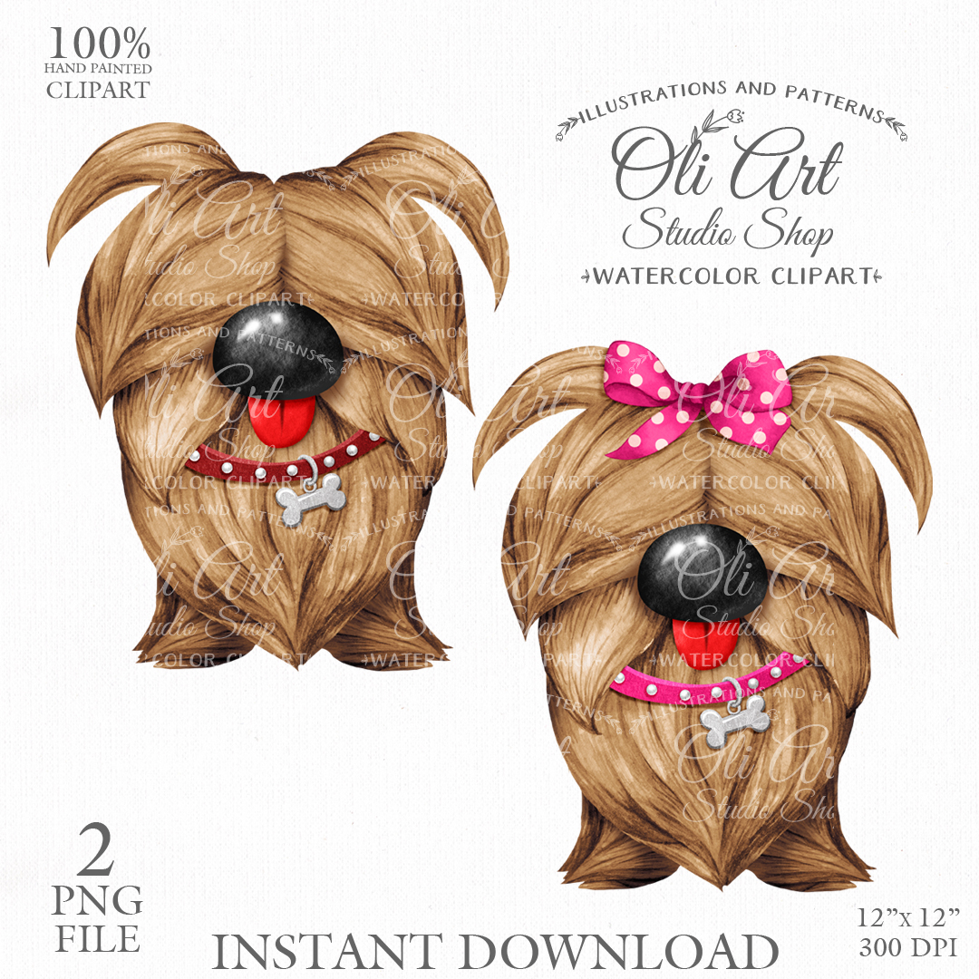 Dog Digital Clip Art. Cute Characters. Hand Drawn graphics. - Inspire ...