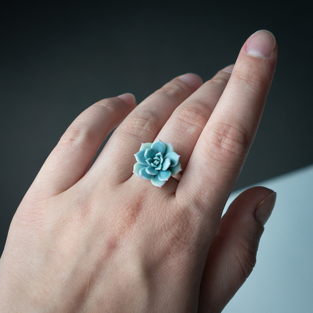 Turquoise succulent ring - Inspire Uplift