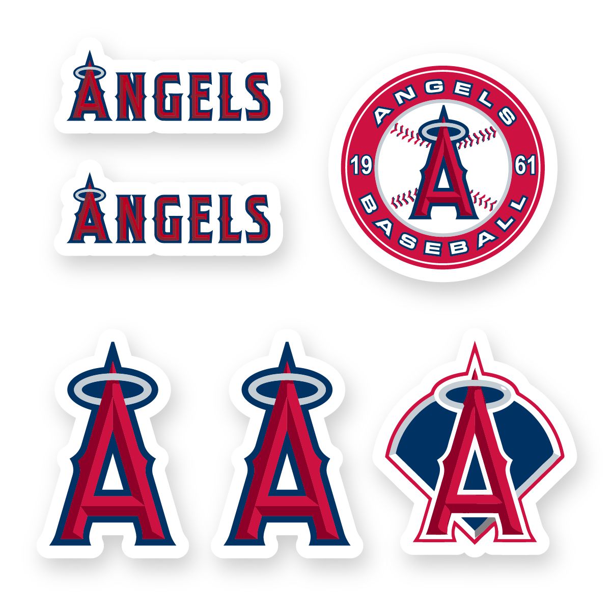 Los Angeles Angels Of Anaheim Stickers Set of 6 by 3 inches | Inspire ...