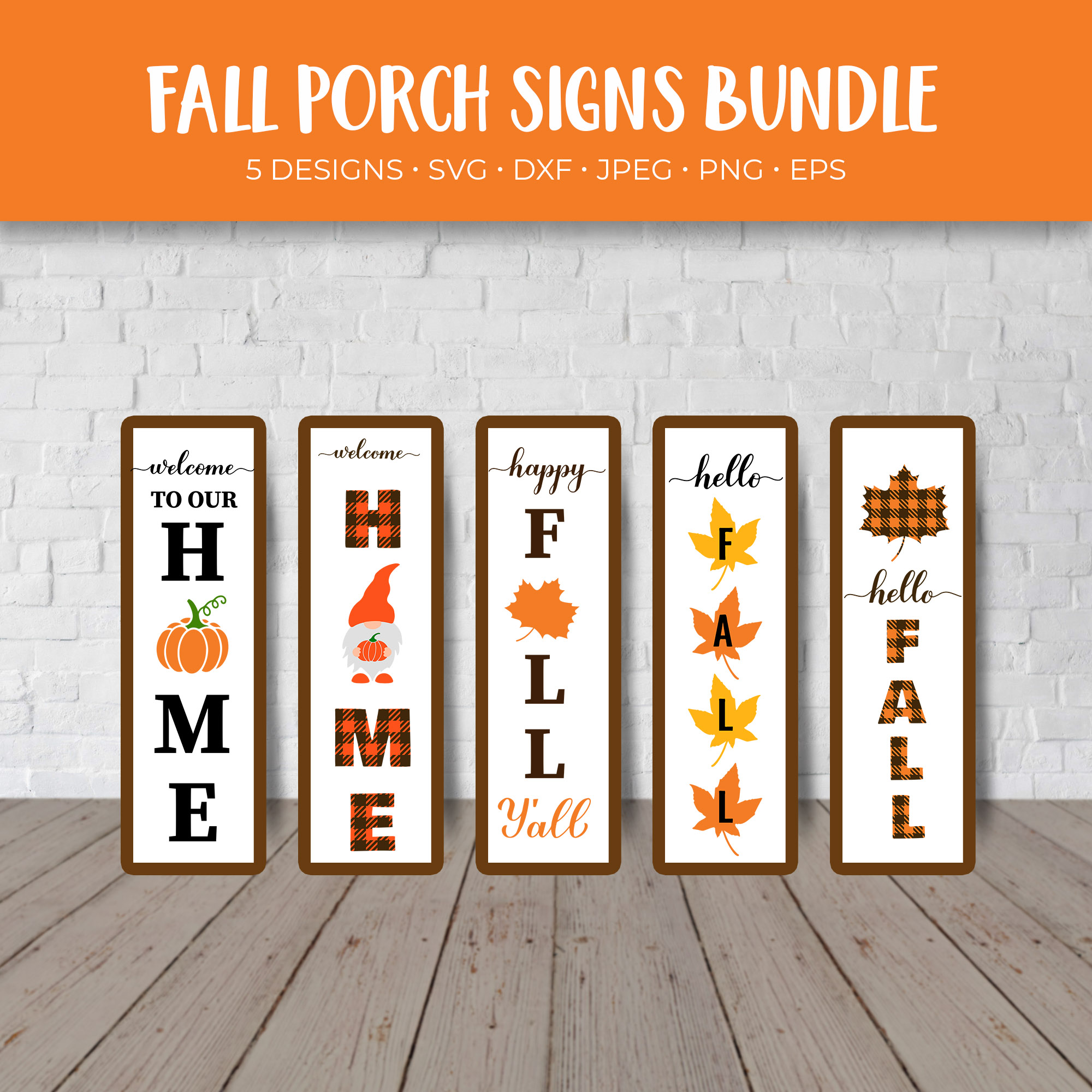 Fall Porch Sign Bundle. Autumn Vertical Porch Signs SVG - Inspire Uplift